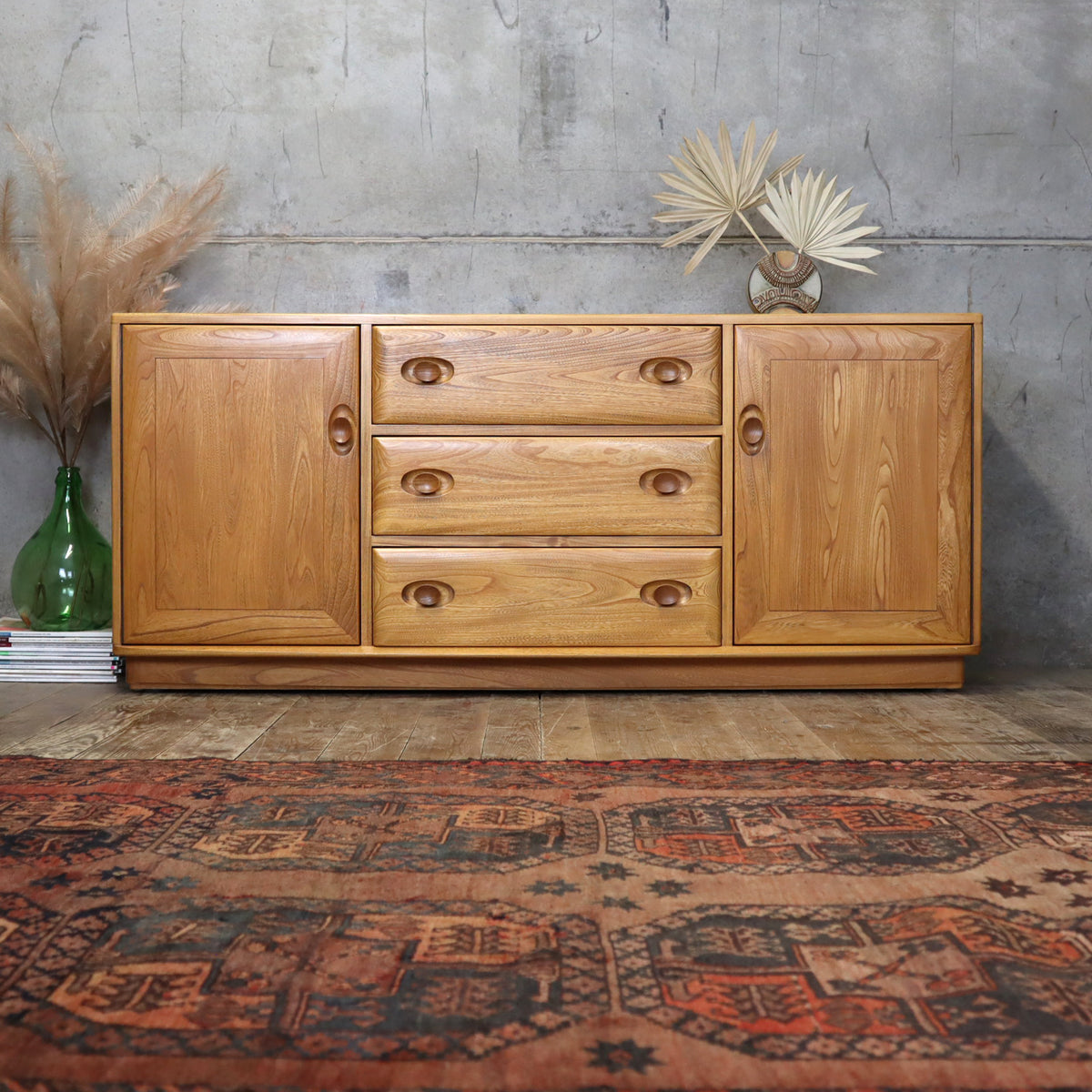 Vintage Ercol Windsor Sideboard – 2810j – Mustard Vintage