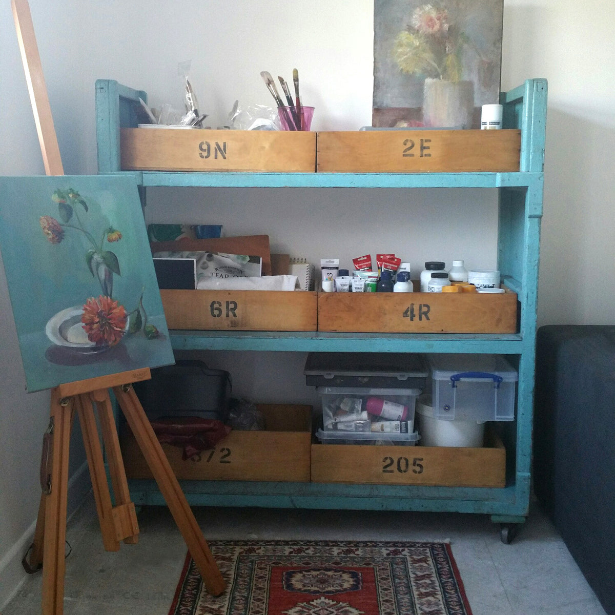 Reclaimed Industrial Factory Trolley – Mustard Vintage