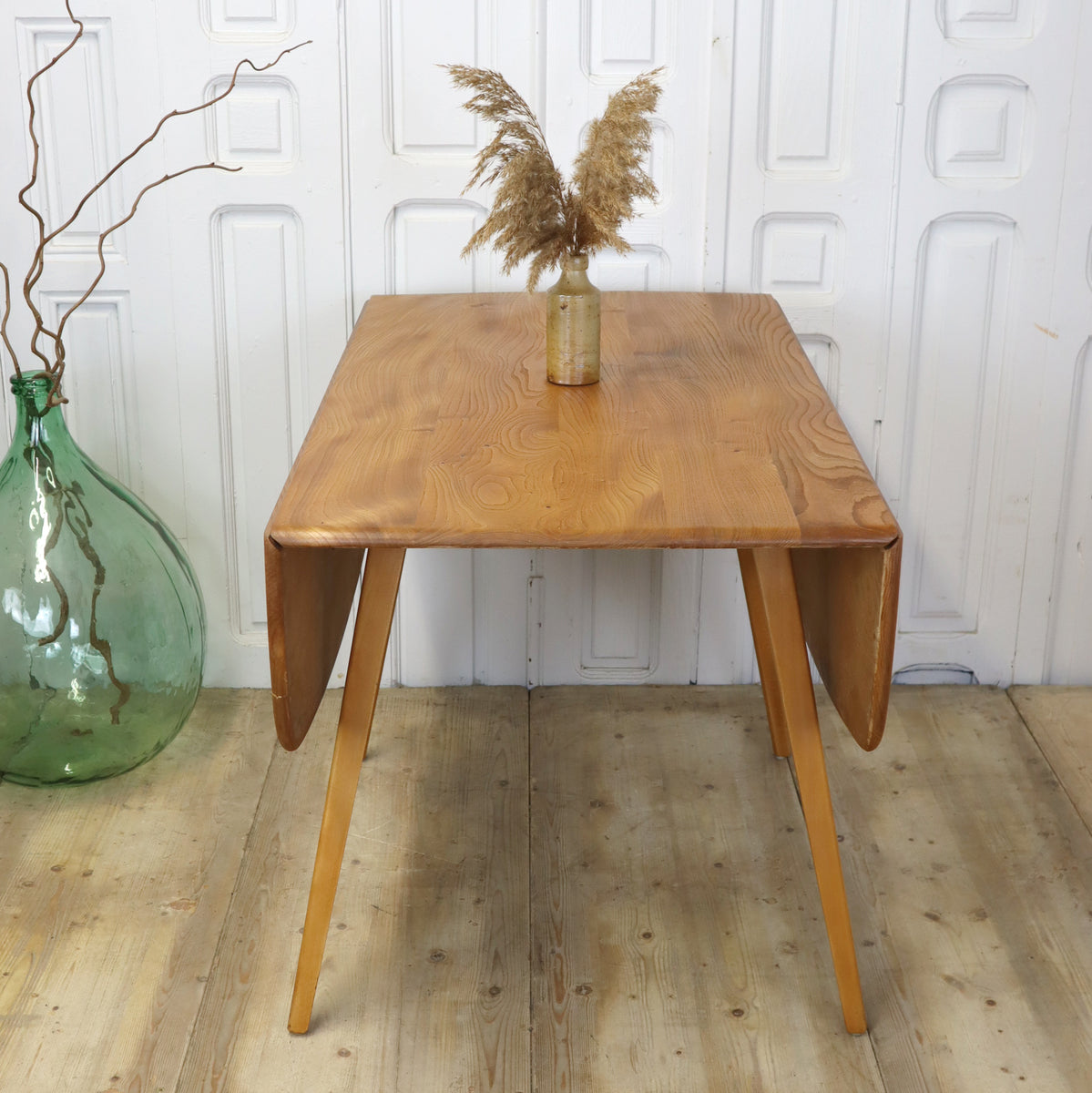 Vintage Ercol Model 492 Drop Leaf Square Dining Table 0103i – Mustard ...
