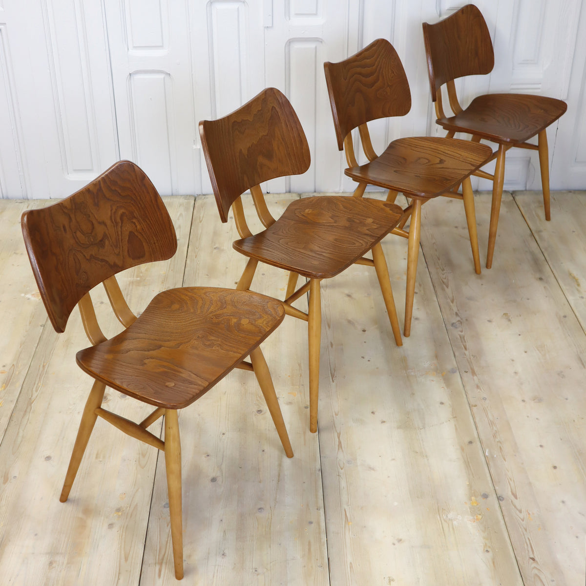 Four X4 Vintage Ercol Mid Century Butterfly Chairs 1901j – Mustard Vintage