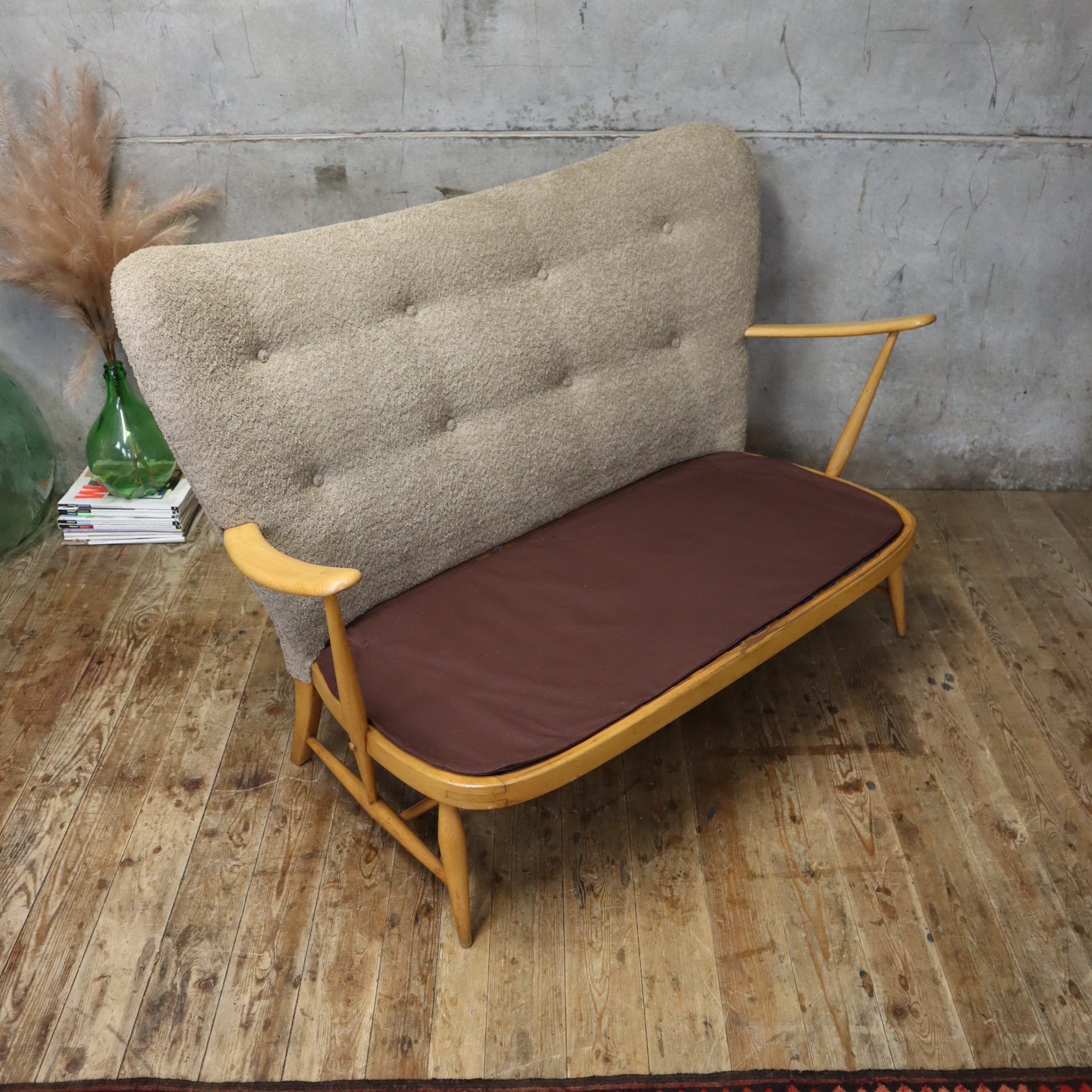 Rare Mid Century Ercol 'Model 312' Boucle Wingback Sofa - 1708l ...