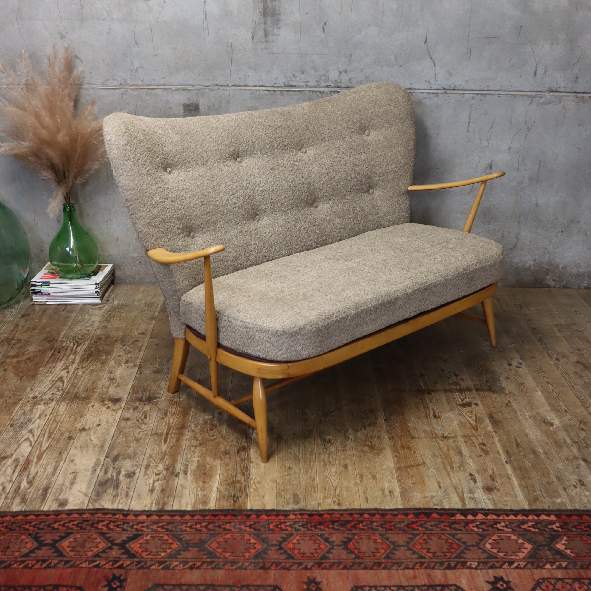 Rare Mid Century Ercol 'Model 312' Boucle Wingback Sofa - 1708l ...