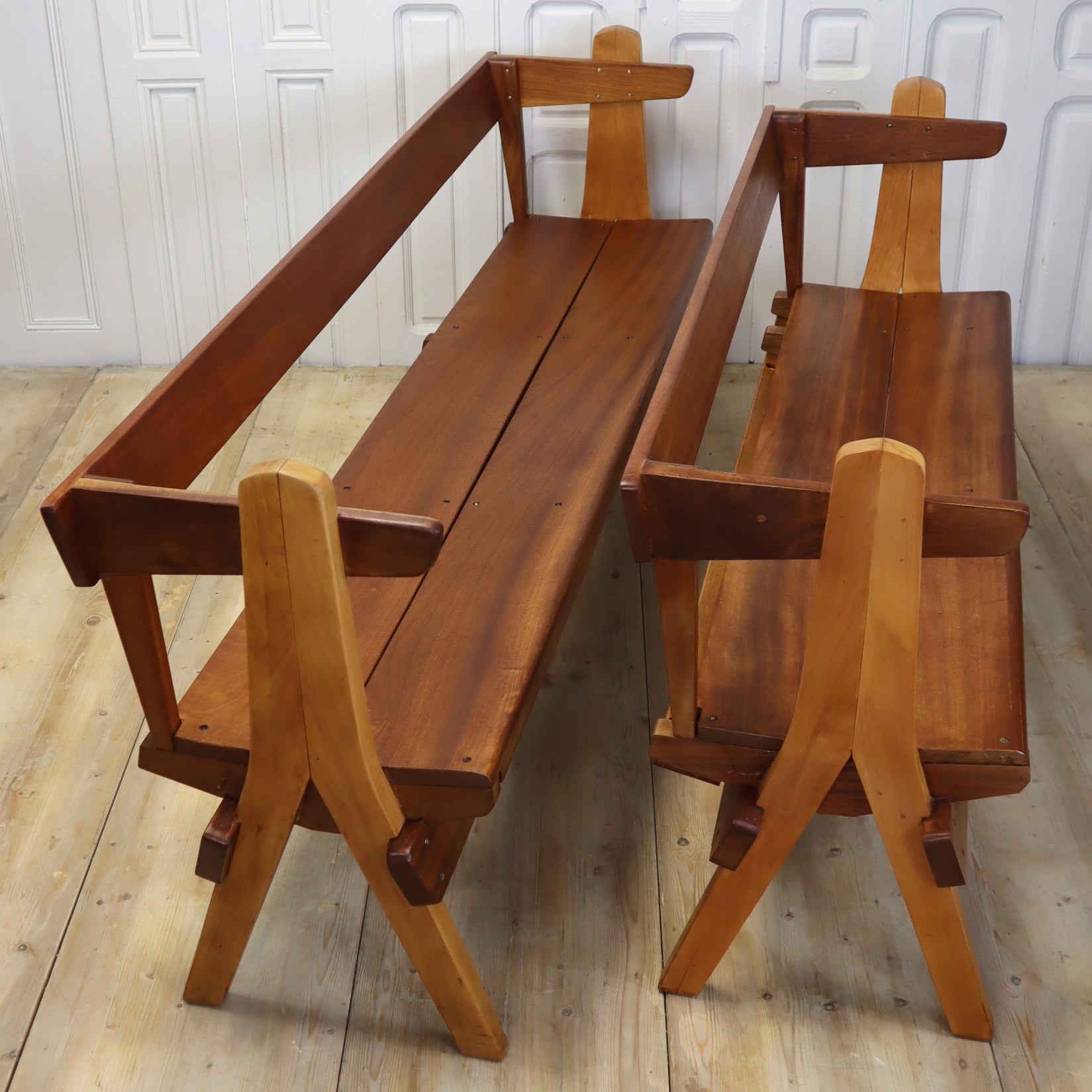 Reclaimed Mid Century Church Pews Benches - Bespoke Size - Made to ord ...