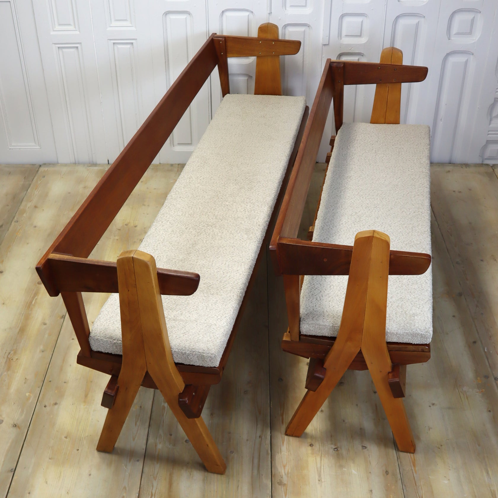 Reclaimed Mid Century Church Pews Benches - Bespoke Size - Made to ord ...