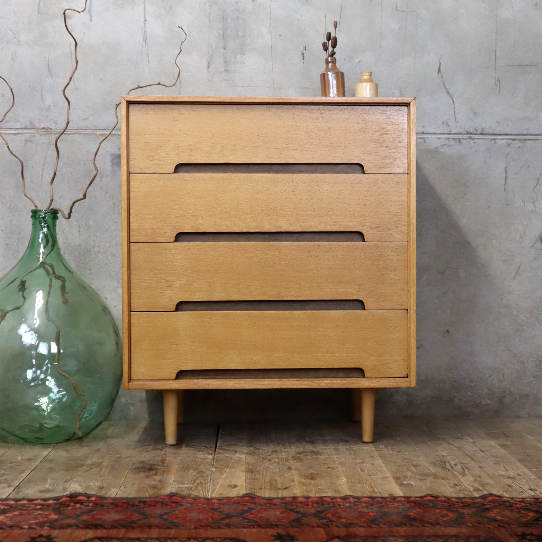 Stag 'C' Range Oak Four Drawer Chest of Drawers - 1606e – Mustard Vintage