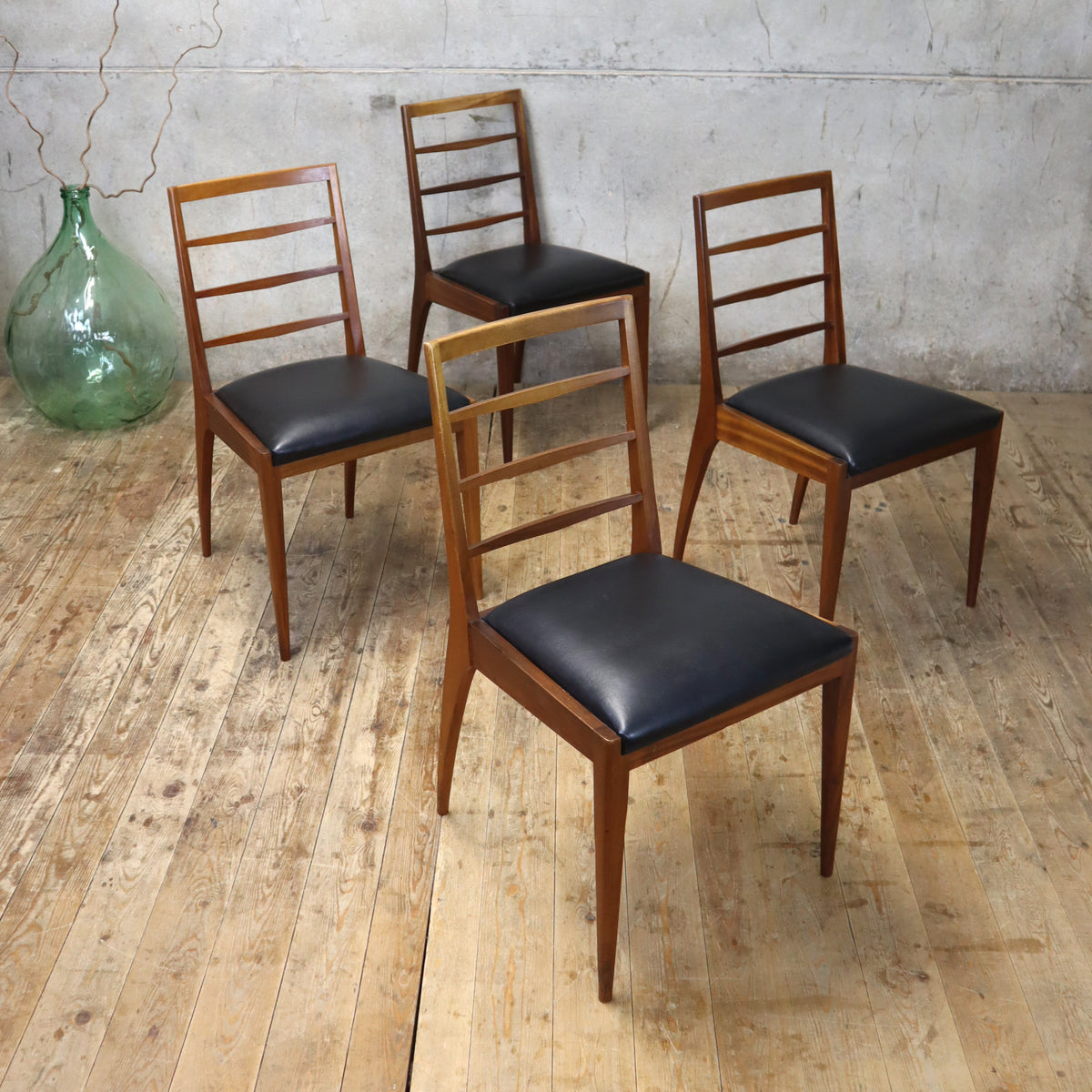 X4 Mid Century Vintage McIntosh Teak Dining Chairs - 0206b – Mustard ...