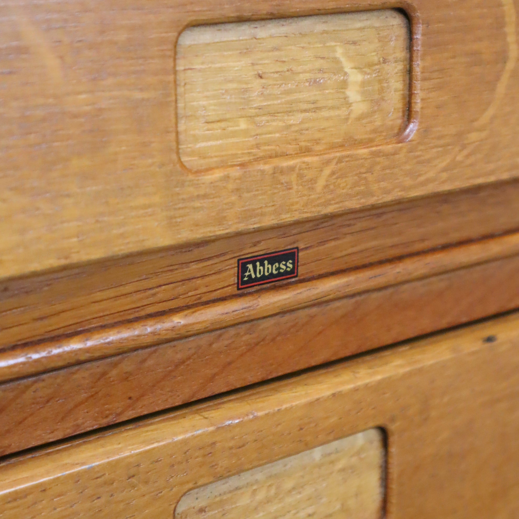 Mid Century Oak Plan Chest Architects Drawers - 0206h – Mustard Vintage