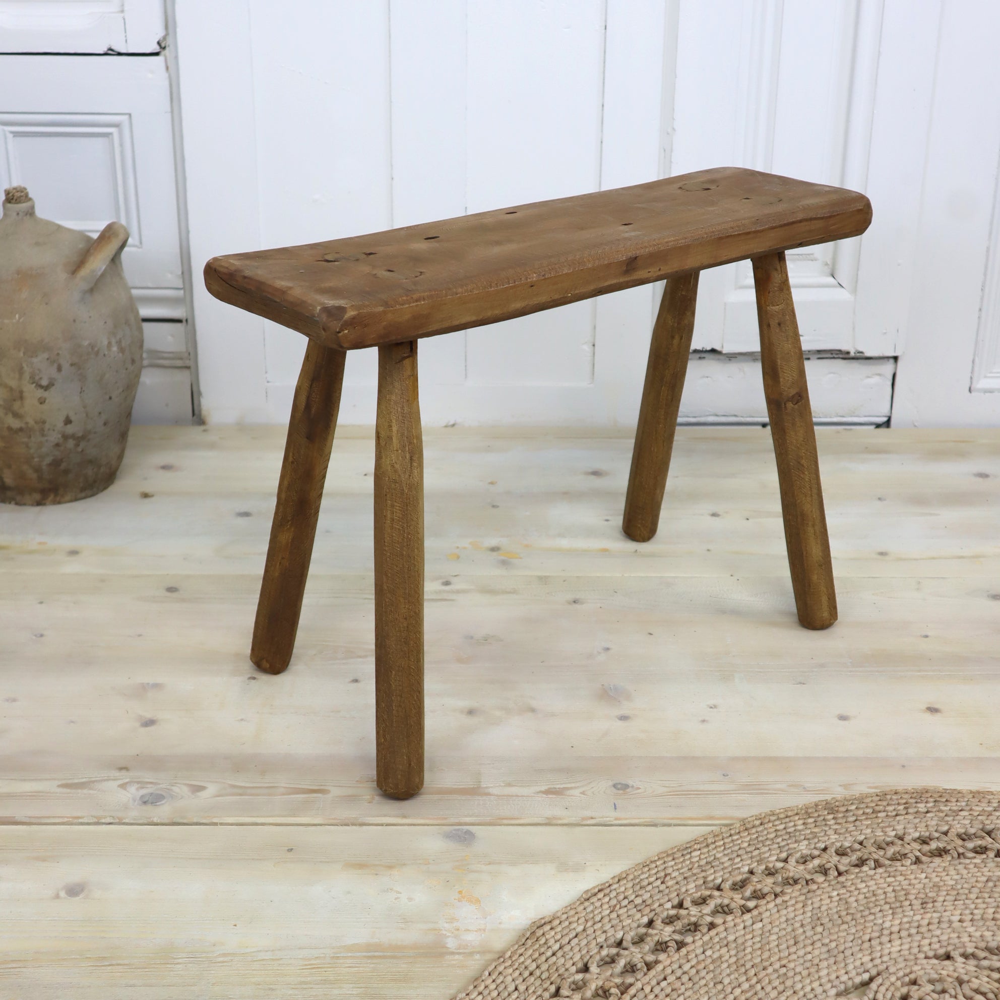 Rustic Hand Crafted Vintage Side Table Bench - 0912b – Mustard Vintage