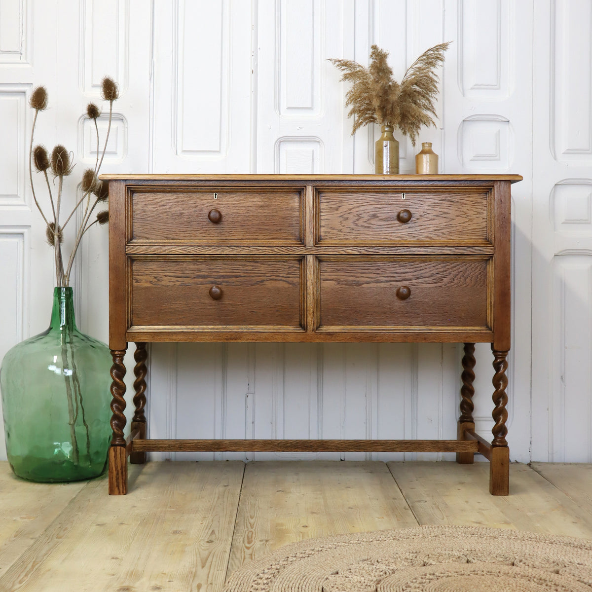 Vintage Oak Rustic Sideboard Bathroom Vanity Unit 0907a – Mustard Vintage