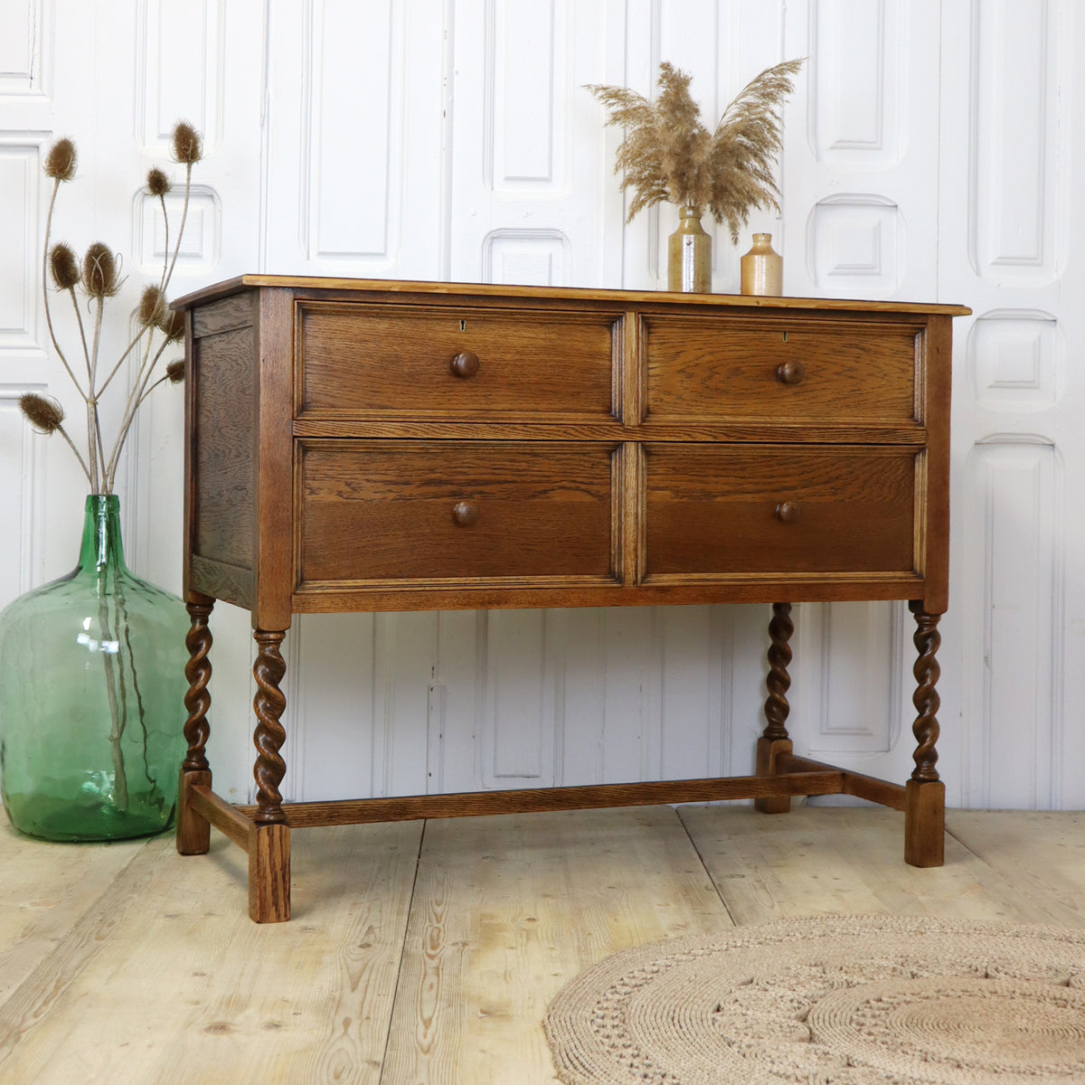 Vintage Oak Rustic Sideboard Bathroom Vanity Unit 0907a – Mustard Vintage