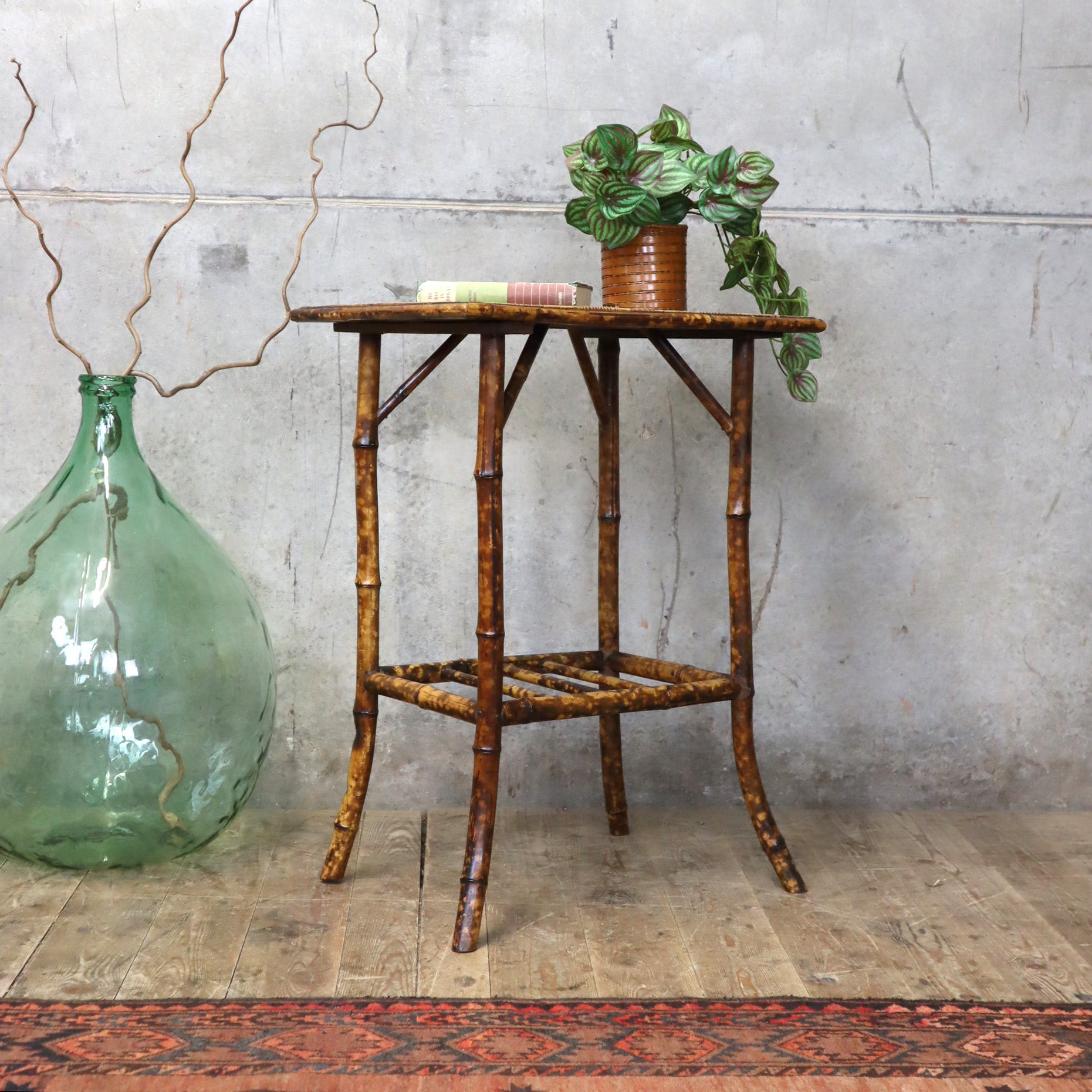 Antique Victorian Tiger Bamboo Side Table - 2804c – Mustard Vintage