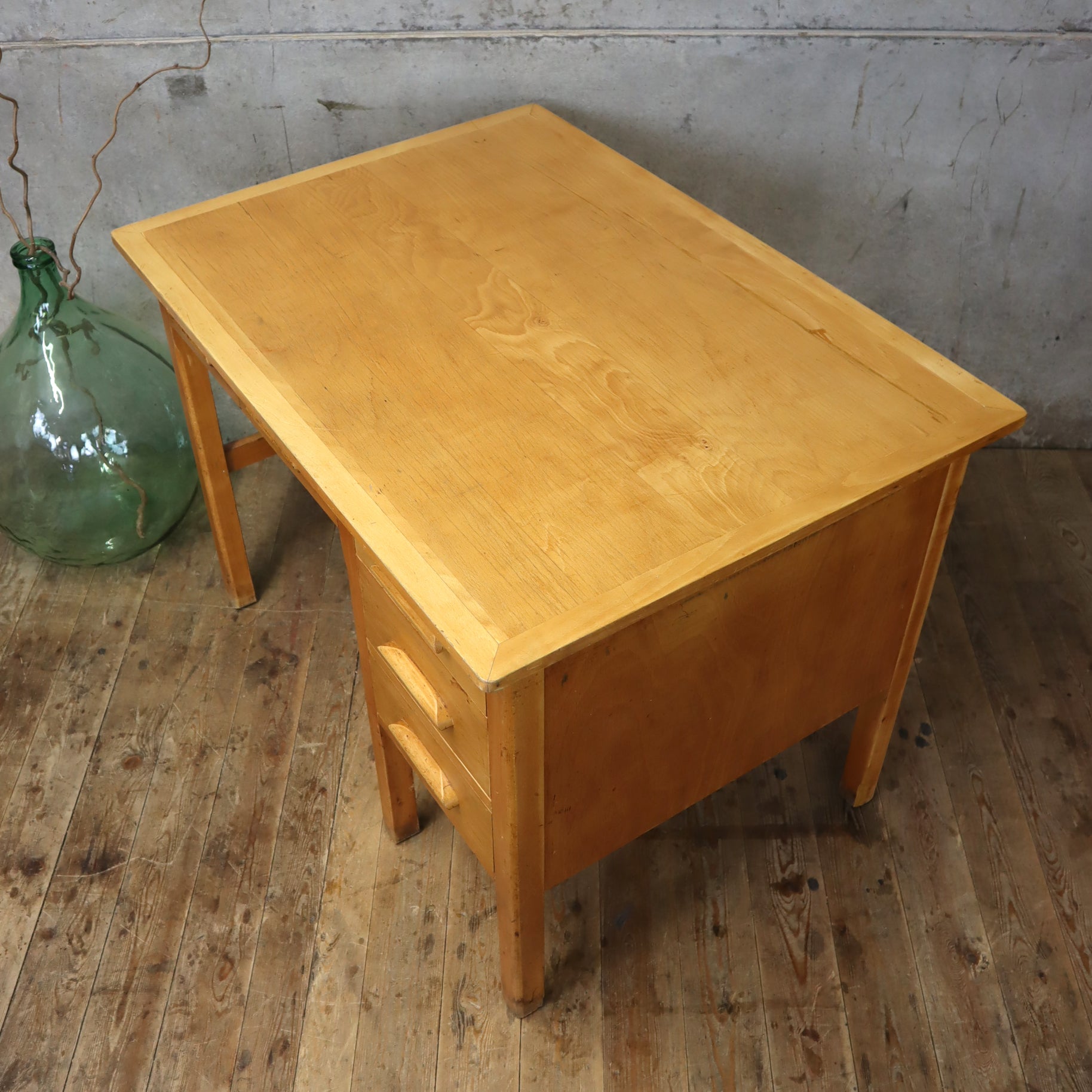 Mid Century Rustic Beech School Desk - 2207e – Mustard Vintage