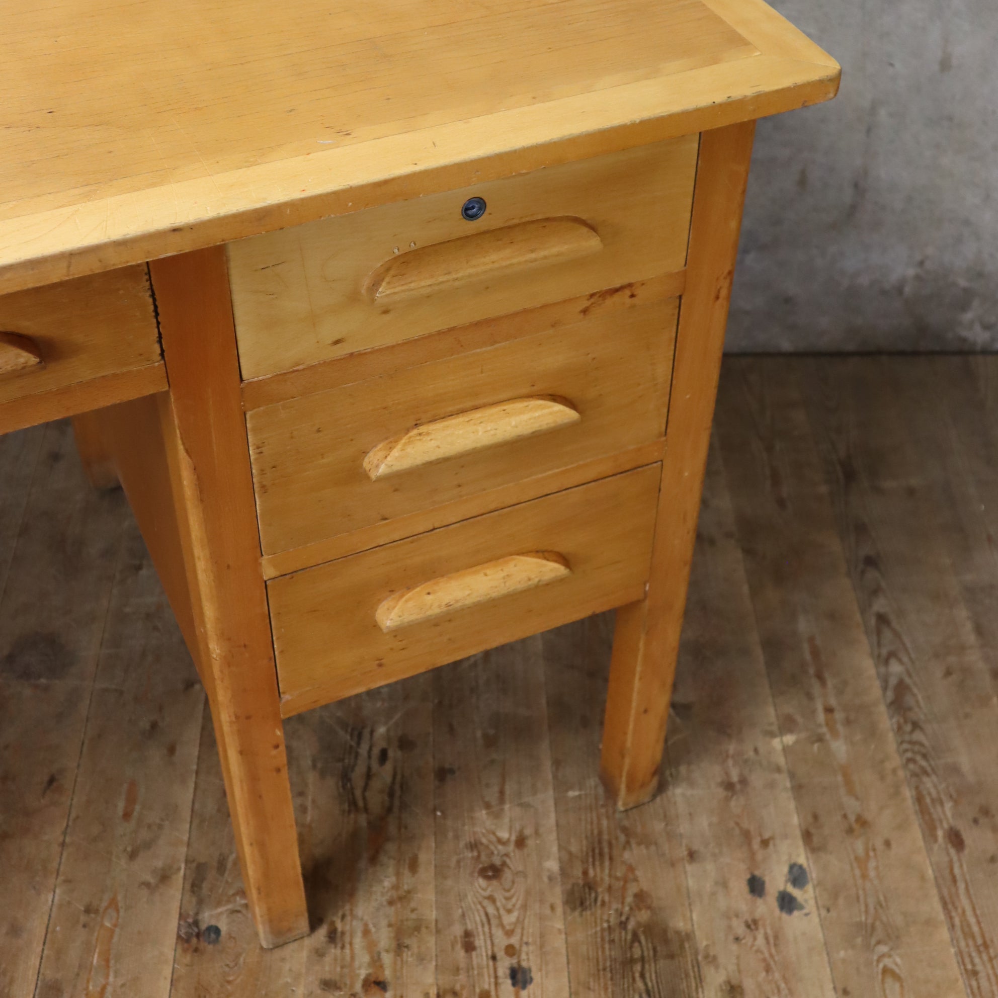 Mid Century Rustic Beech School Desk - 2207e – Mustard Vintage