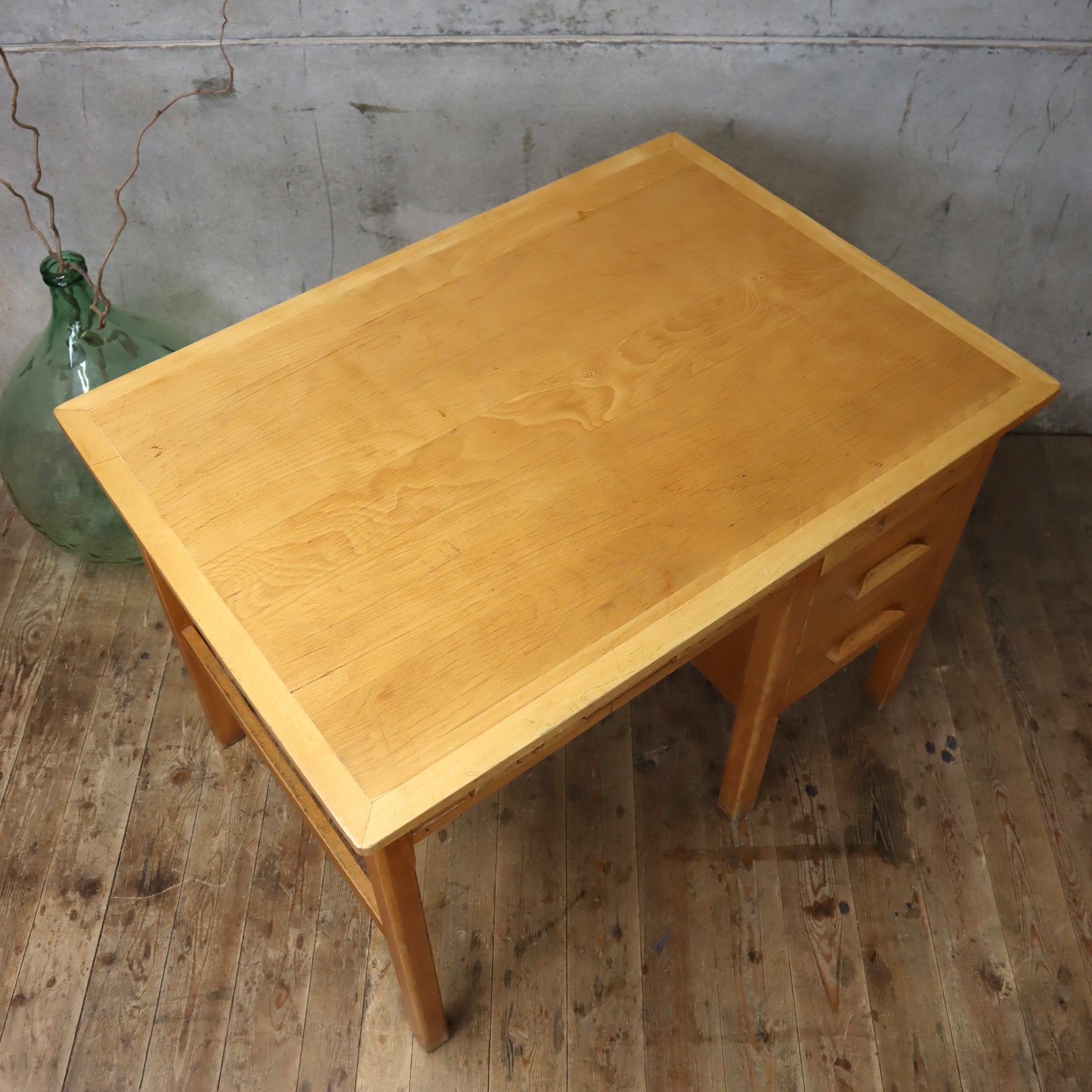 Mid Century Rustic Beech School Desk - 2207e – Mustard Vintage