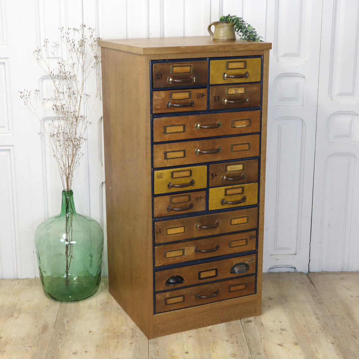 Vintage Haberdashery Drawers 0111k – Mustard Vintage