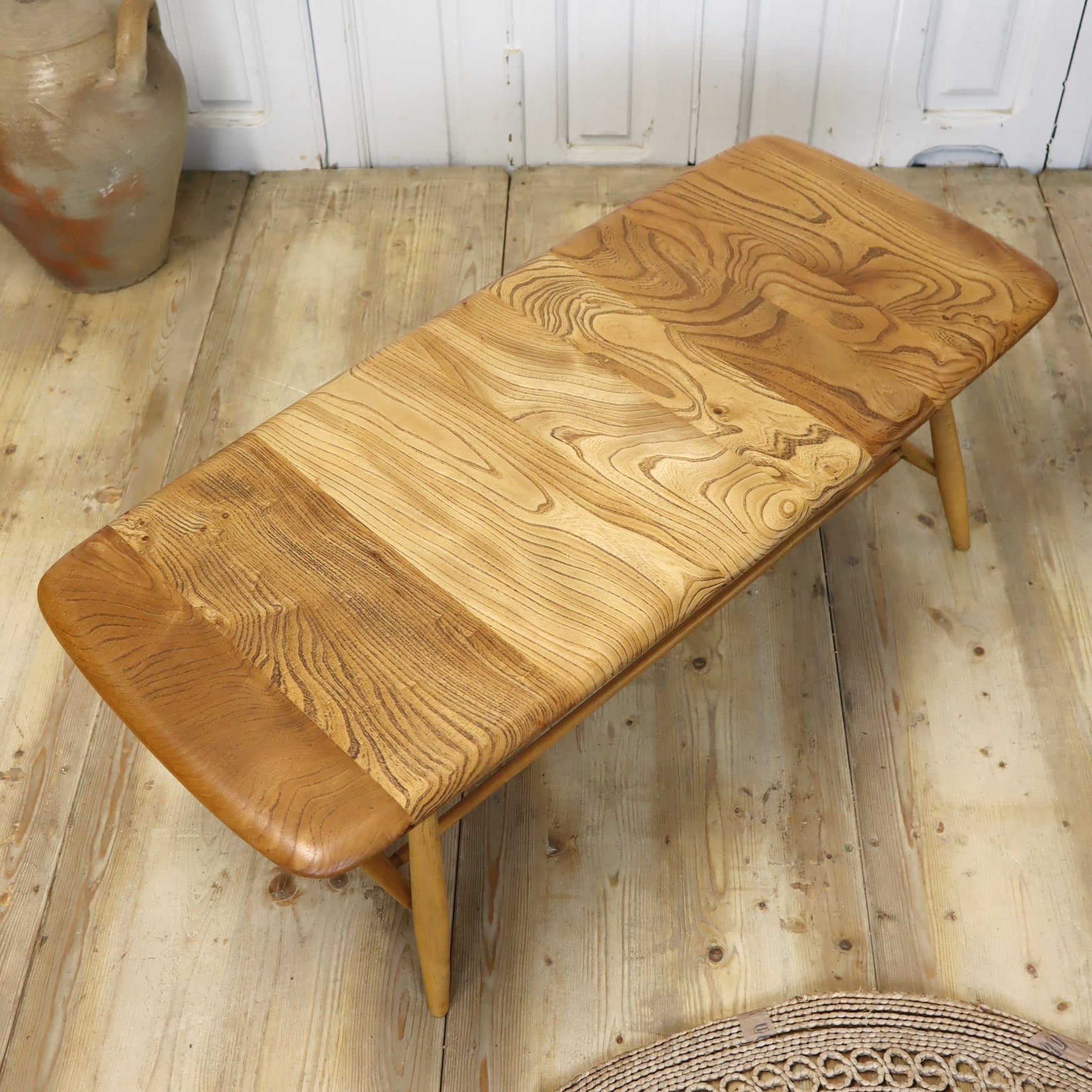 Ercol Mid Century Elm & Beech Model 459 Coffee Table 0111e – Mustard ...