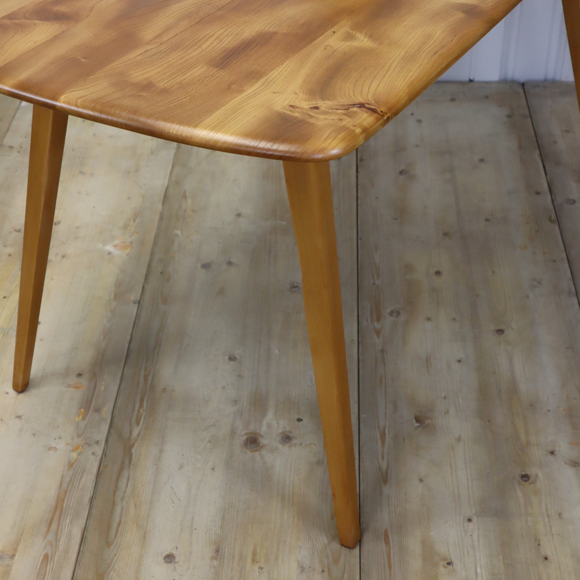 Mid Century Small Ercol Plank Dining Table 2704c – Mustard Vintage