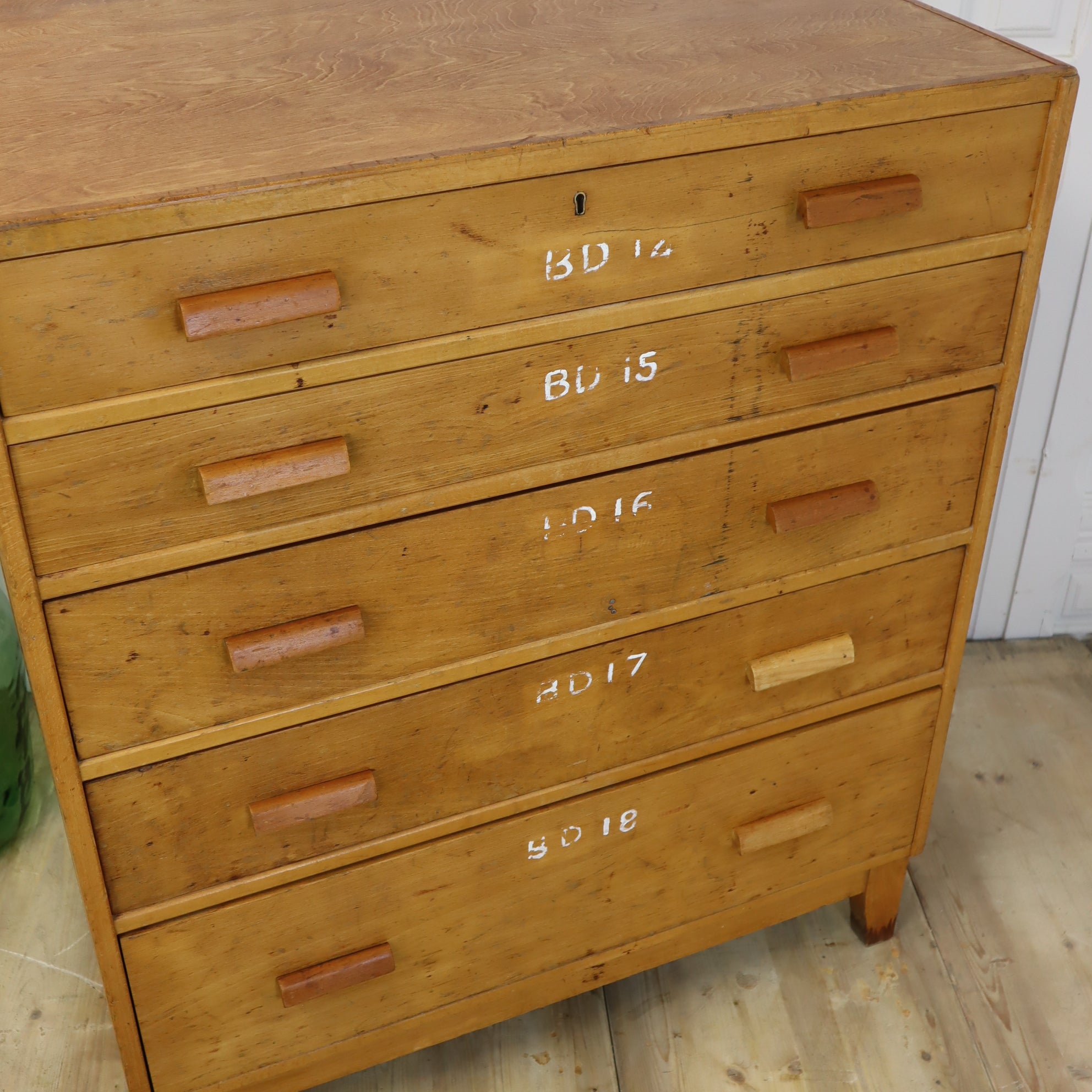 Vintage Esavian Tall School Drawers Art Plan Chest 3007d – Mustard Vintage