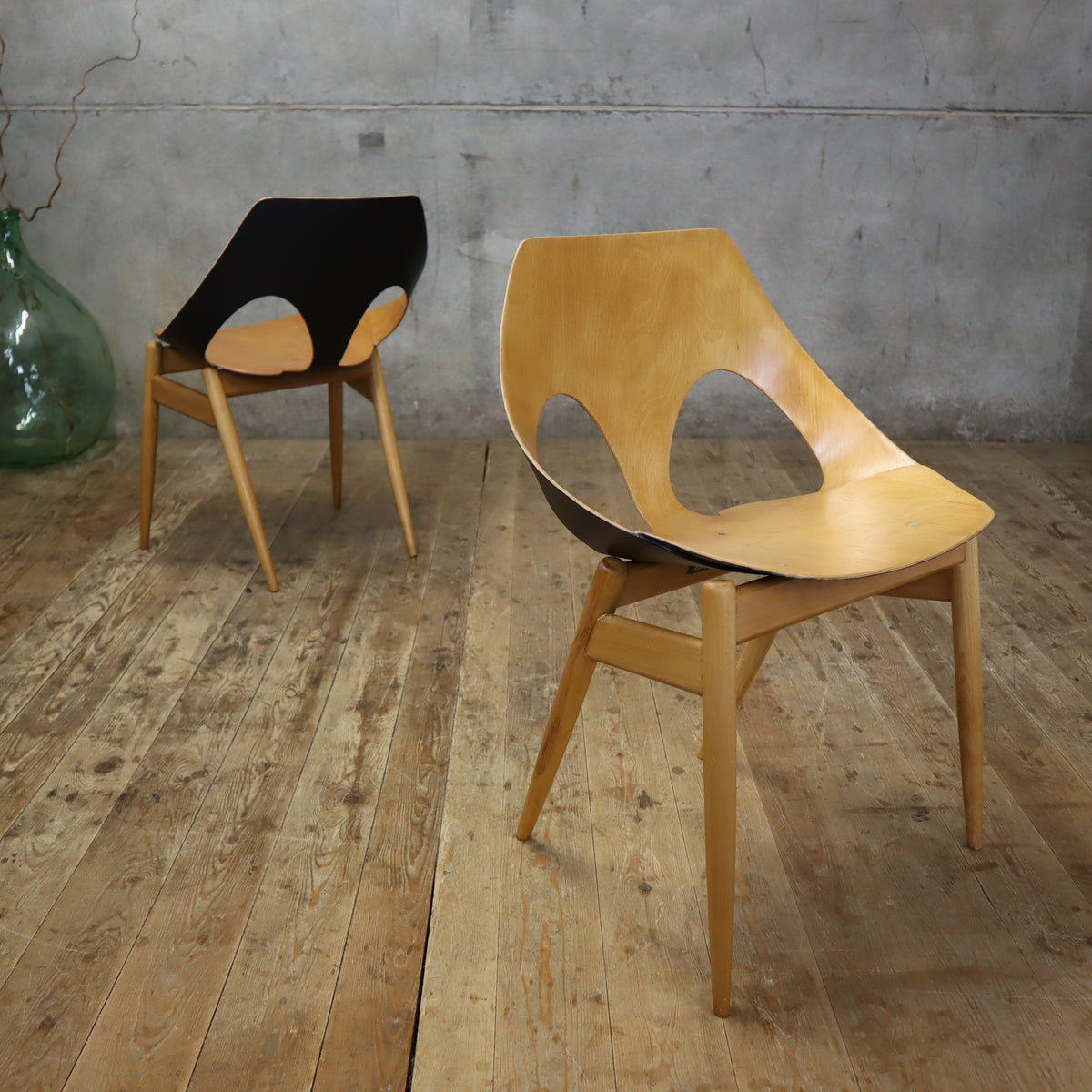 Pair of Kandya Carl Jacobs Jason Chairs - 0610a – Mustard Vintage