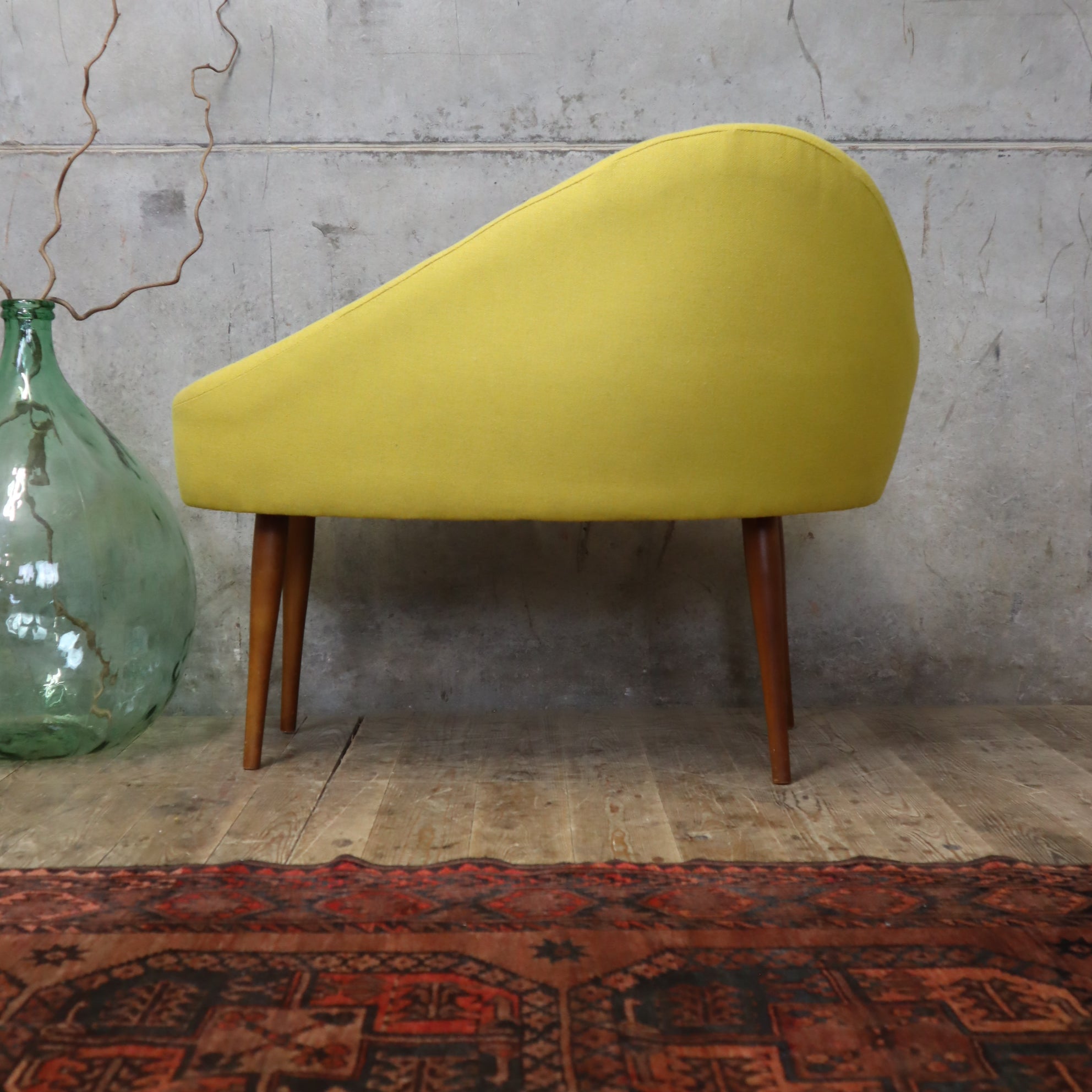 Chippy Heath Curved Upholstered Mustard Telephone Seat - 1305f ...