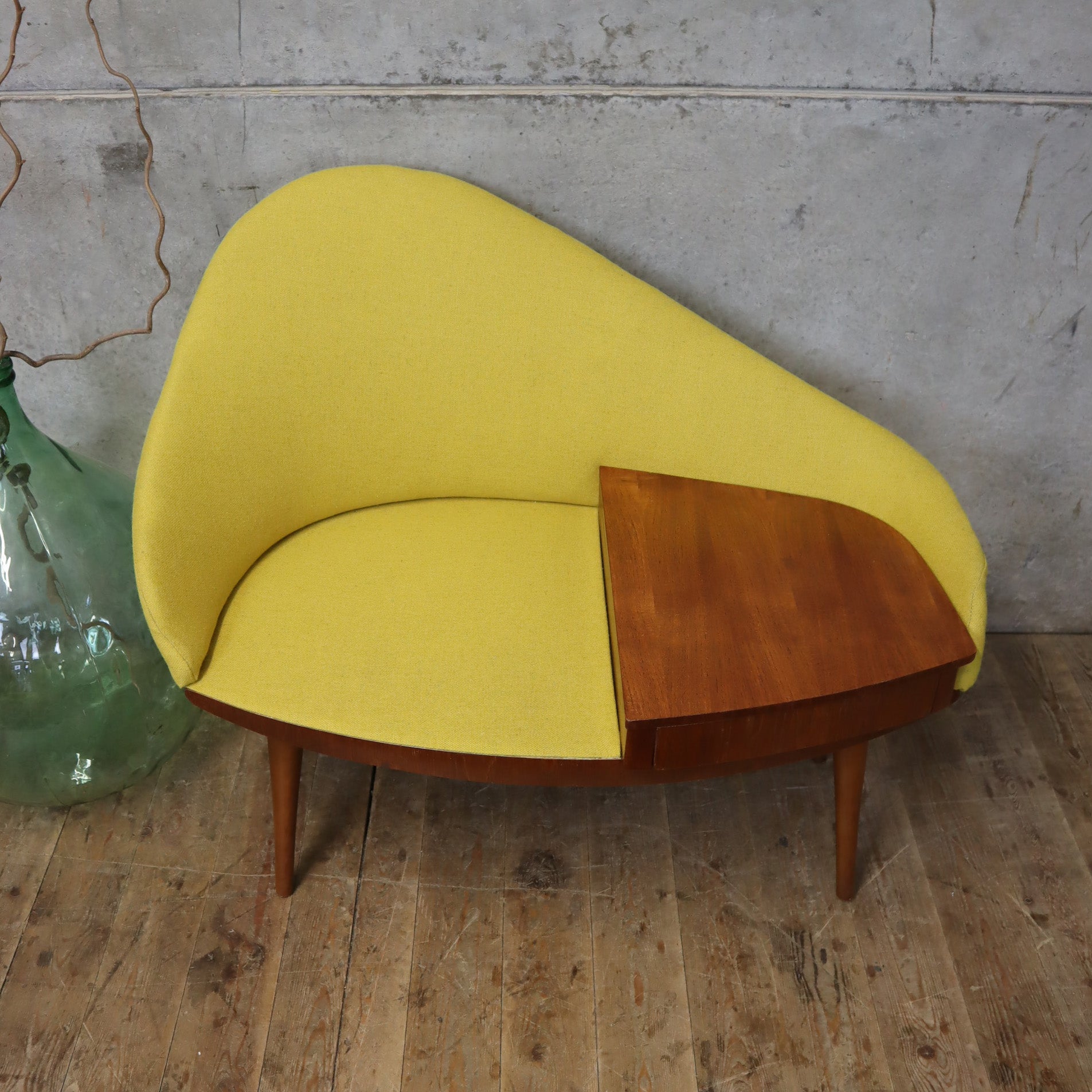 Chippy Heath Curved Upholstered Mustard Telephone Seat - 1305f ...