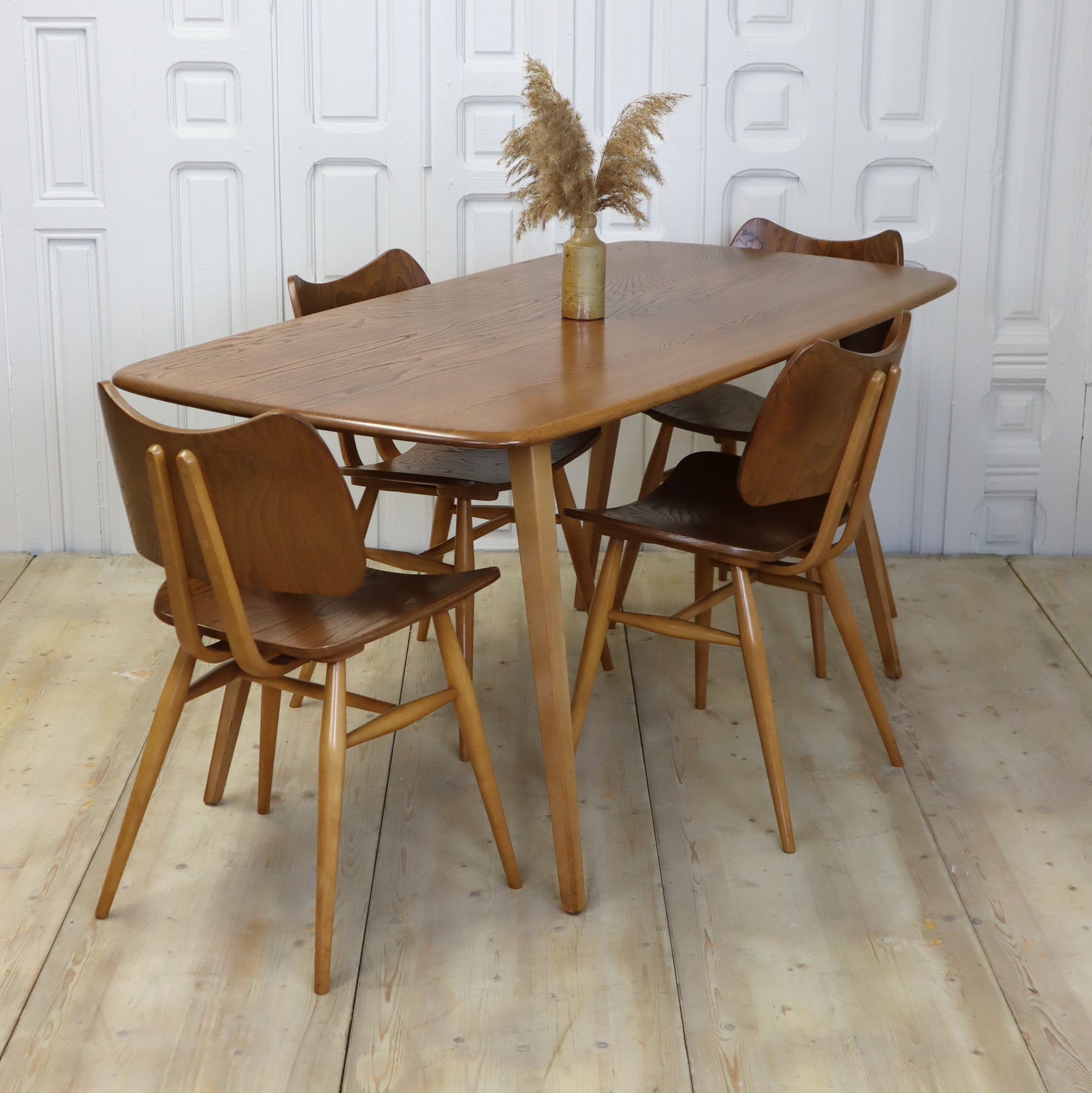 Four X4 Vintage Ercol Mid Century Butterfly Chairs 1901j – Mustard Vintage