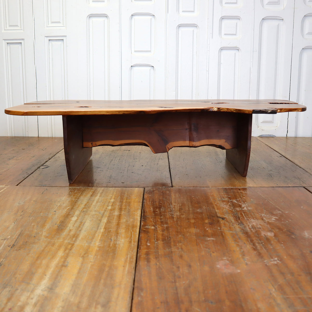 Large Mid Century Waney Edge Yew Coffee Table 1810i – Mustard Vintage