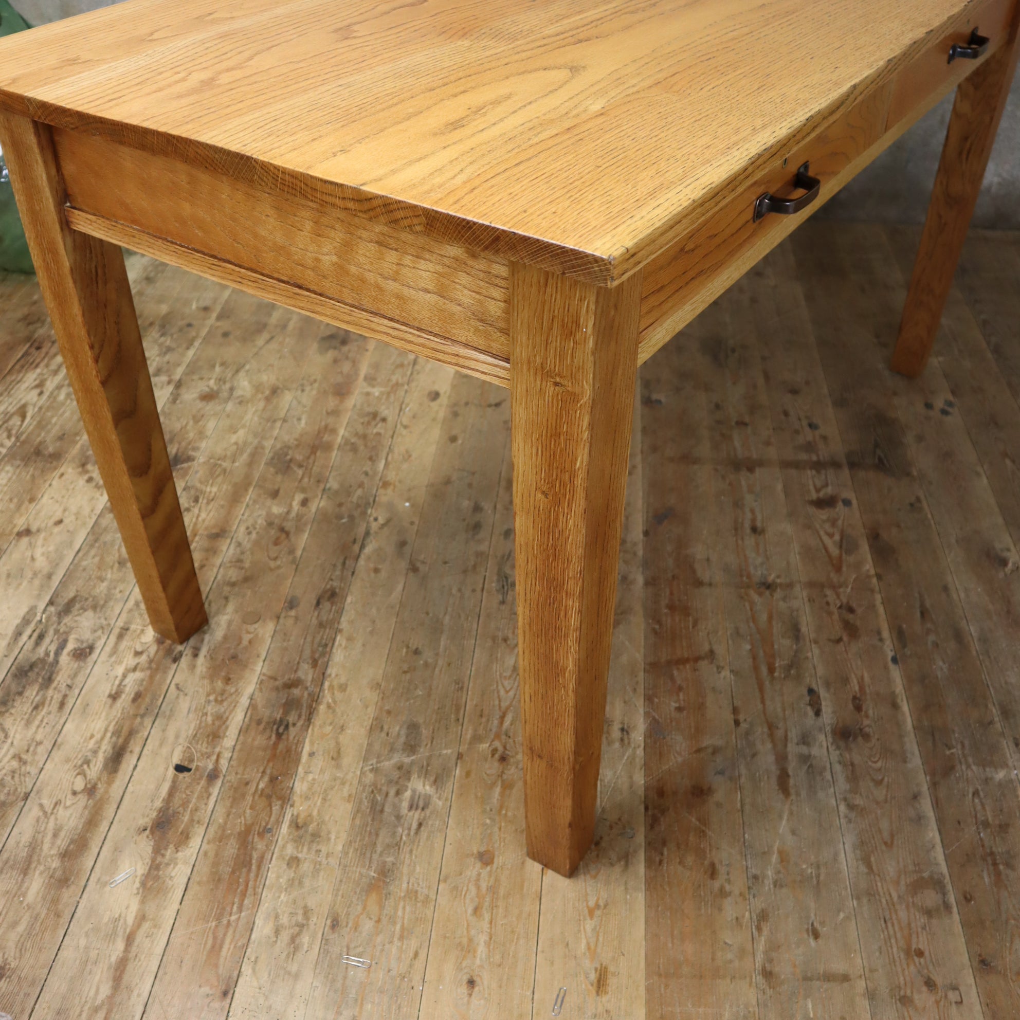 Mid Century Rustic Oak School Desk - 2010a – Mustard Vintage
