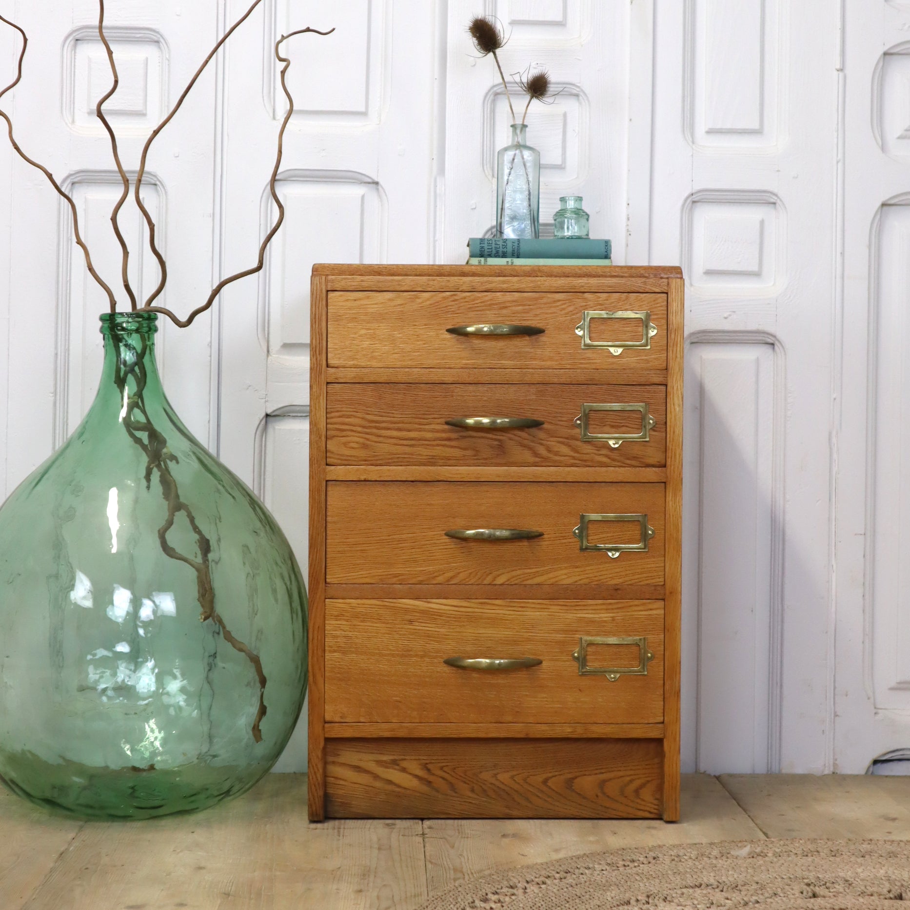 Vintage Oak Filing Drawers 2202e – Mustard Vintage