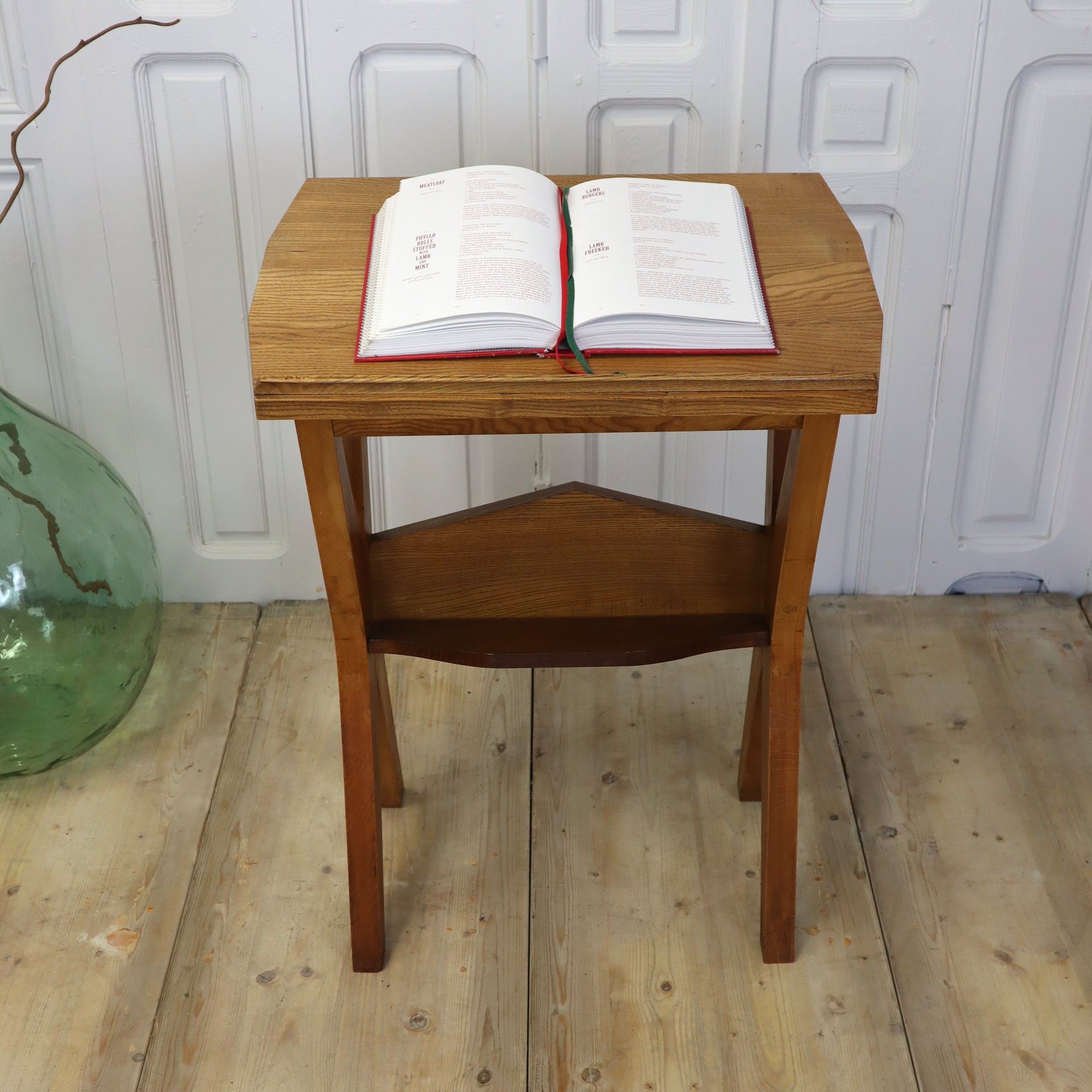 Vintage Reclaimed Oak Mid Century Church Lectern 2704e – Mustard Vintage
