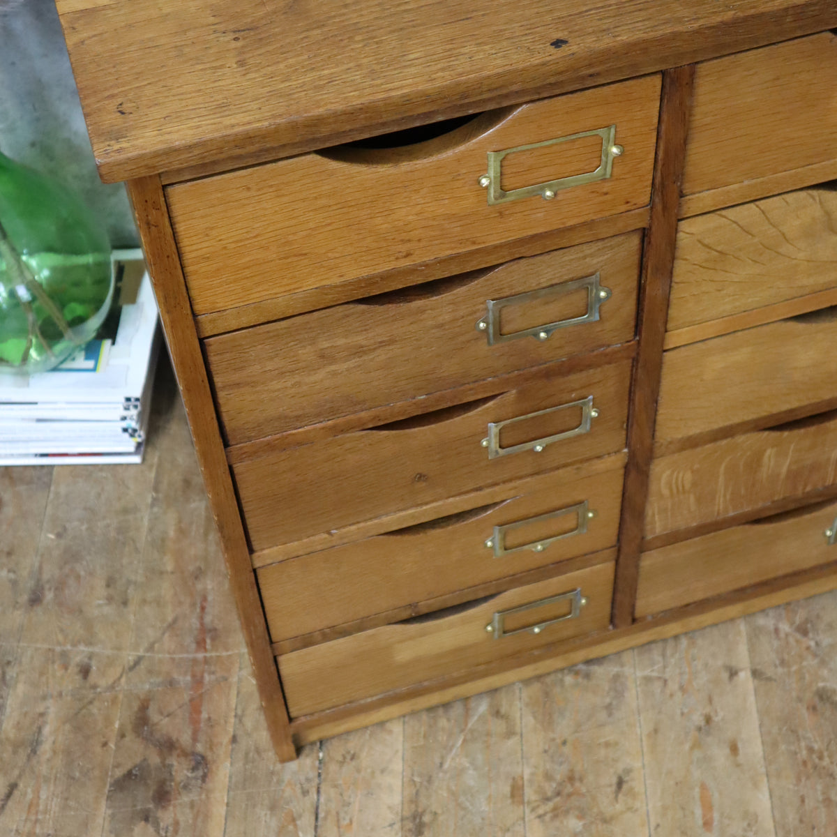 Mid Century Rustic Oak School Drawers - 1708j – Mustard Vintage