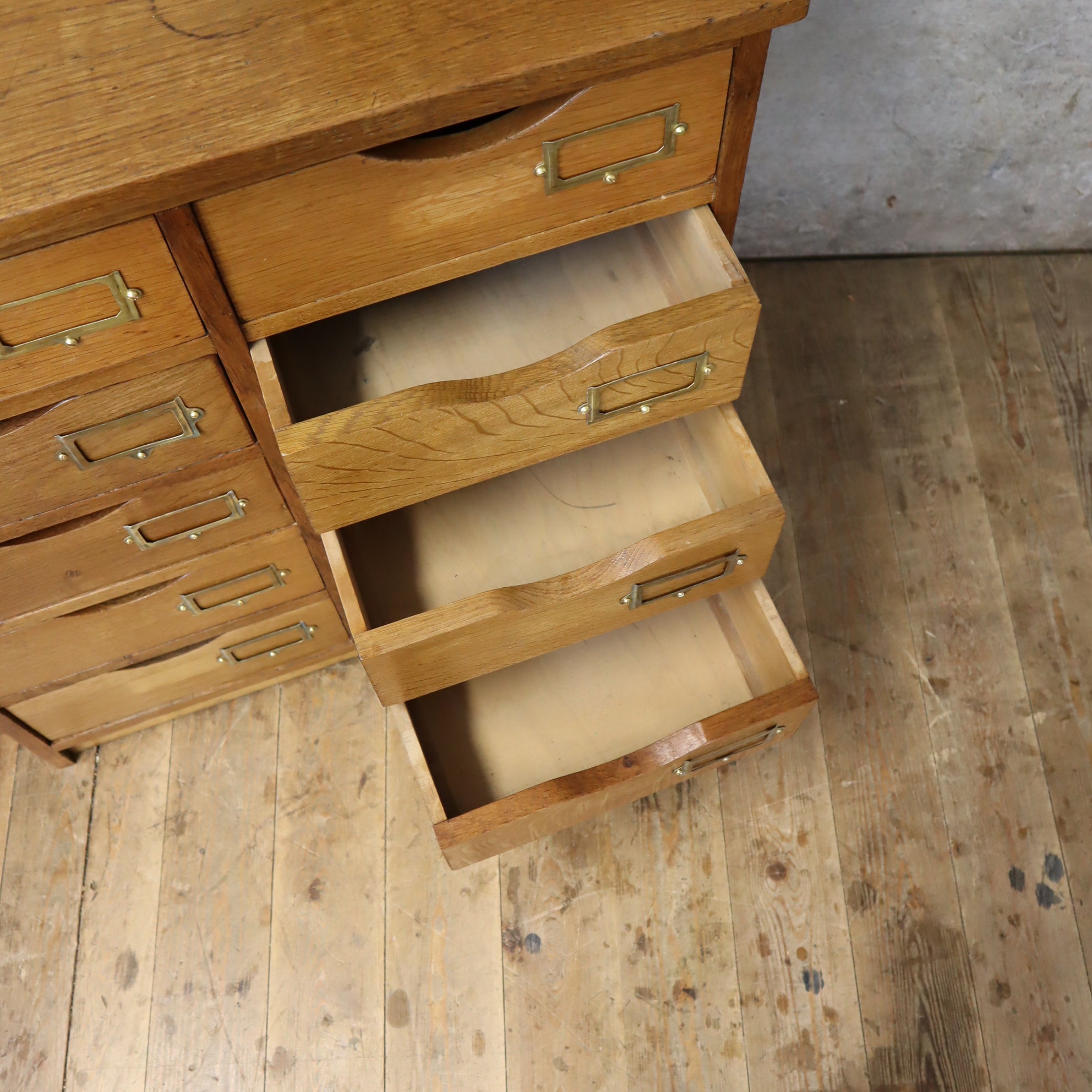 Mid Century Rustic Oak School Drawers - 1708j – Mustard Vintage