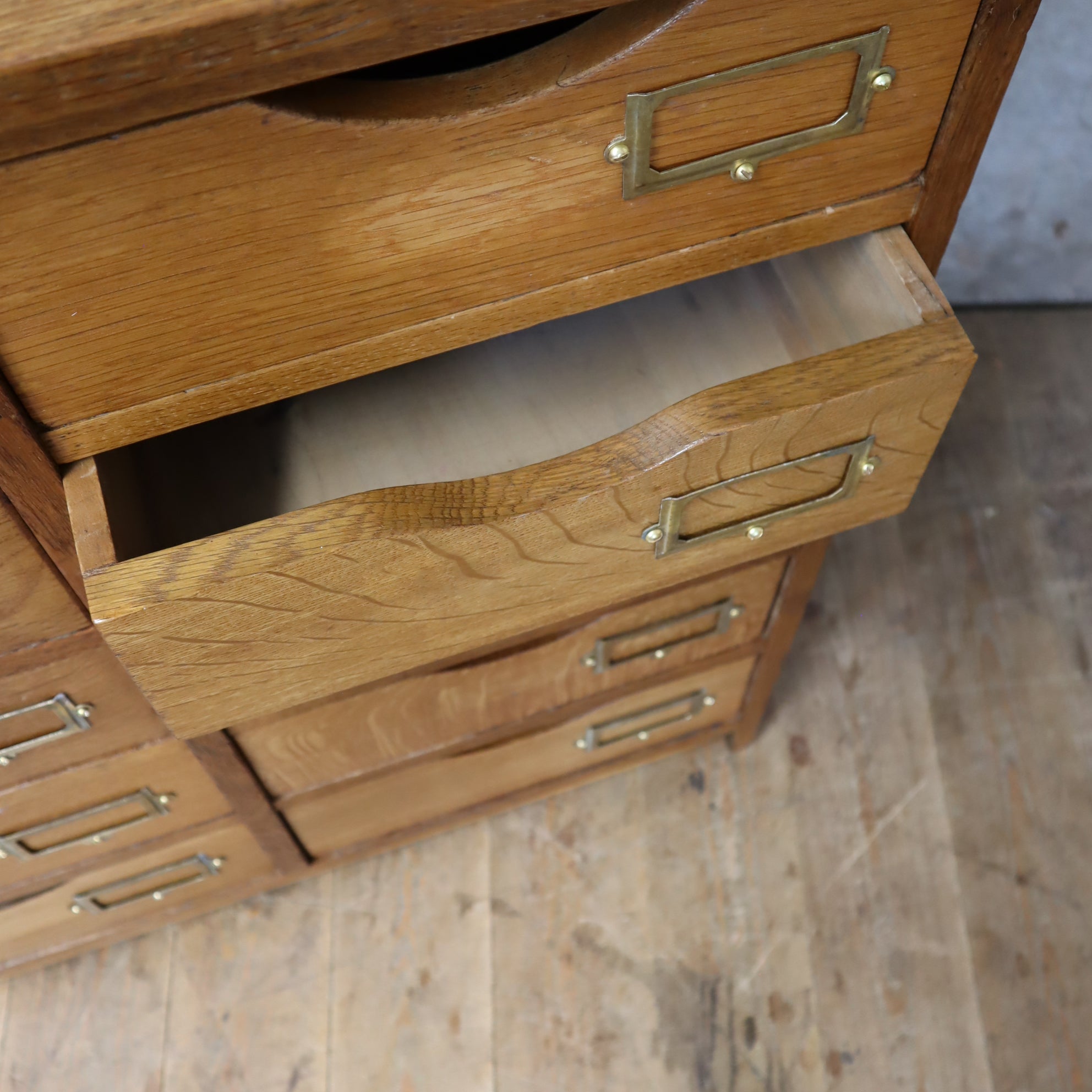 Mid Century Rustic Oak School Drawers - 1708j – Mustard Vintage