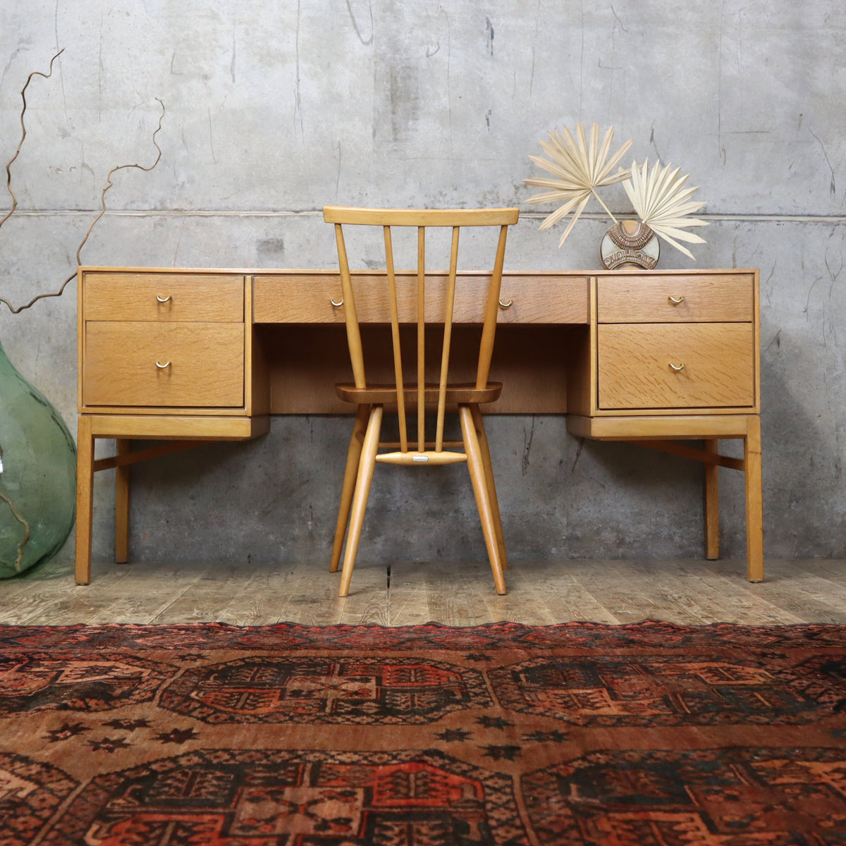 Mid Century Stag Oak Dressing Table - 0311f – Mustard Vintage