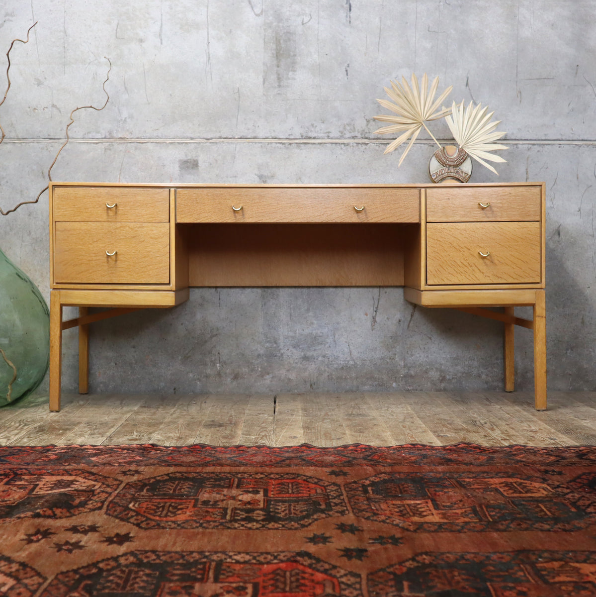 Mid Century Stag Oak Dressing Table - 0311f – Mustard Vintage