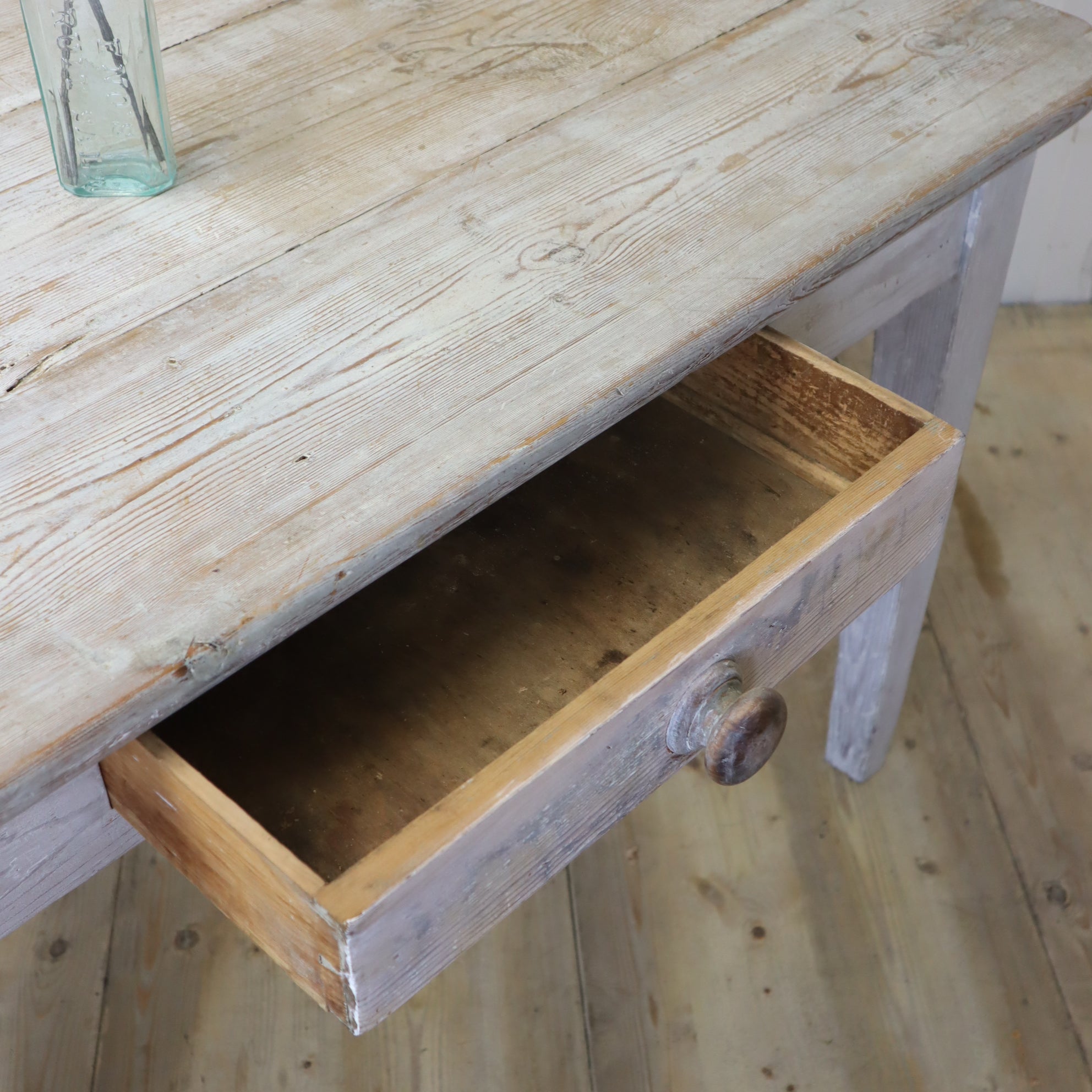 Vintage Rustic Pine Painted Kitchen Table 2202a – Mustard Vintage