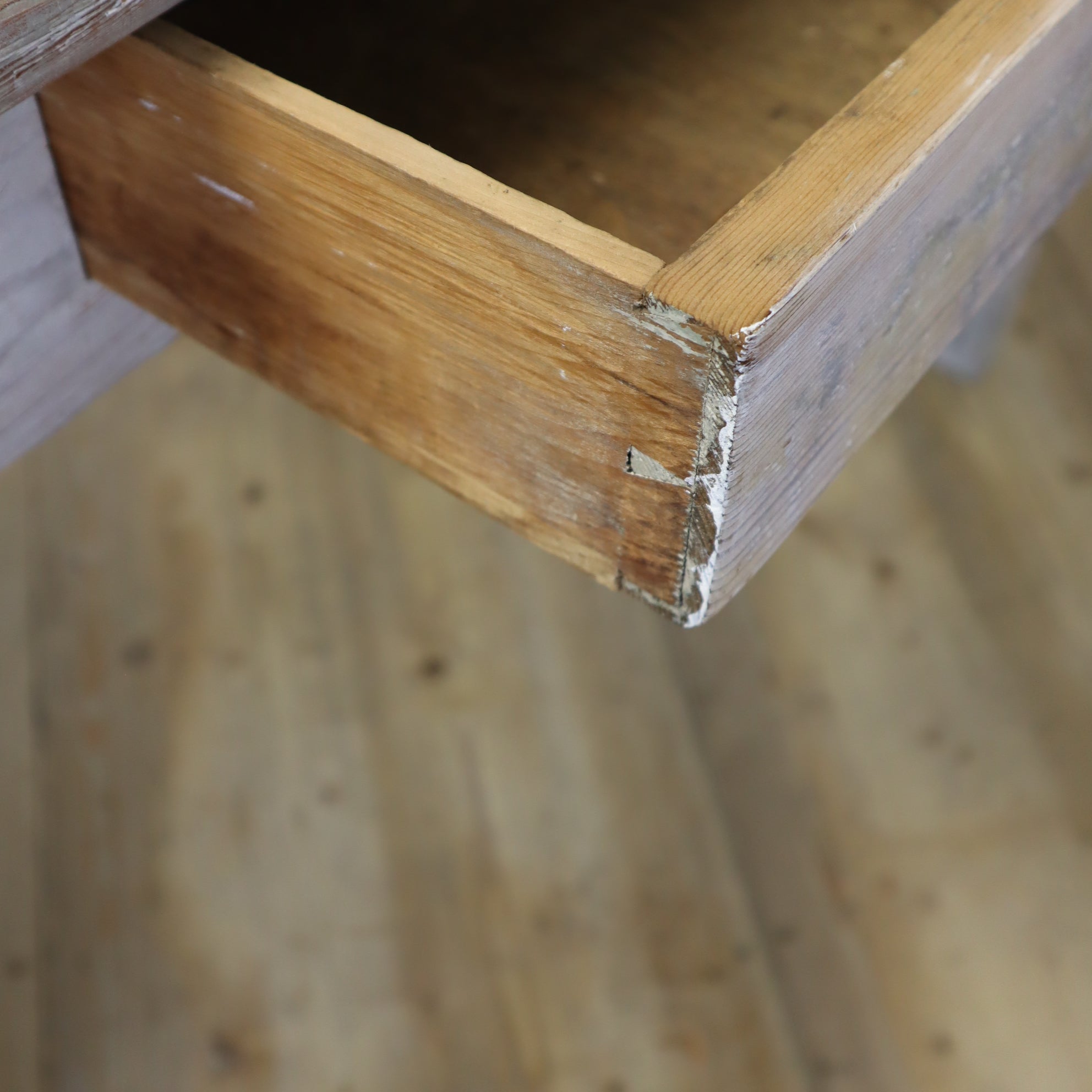 Vintage Rustic Pine Painted Kitchen Table 2202a – Mustard Vintage