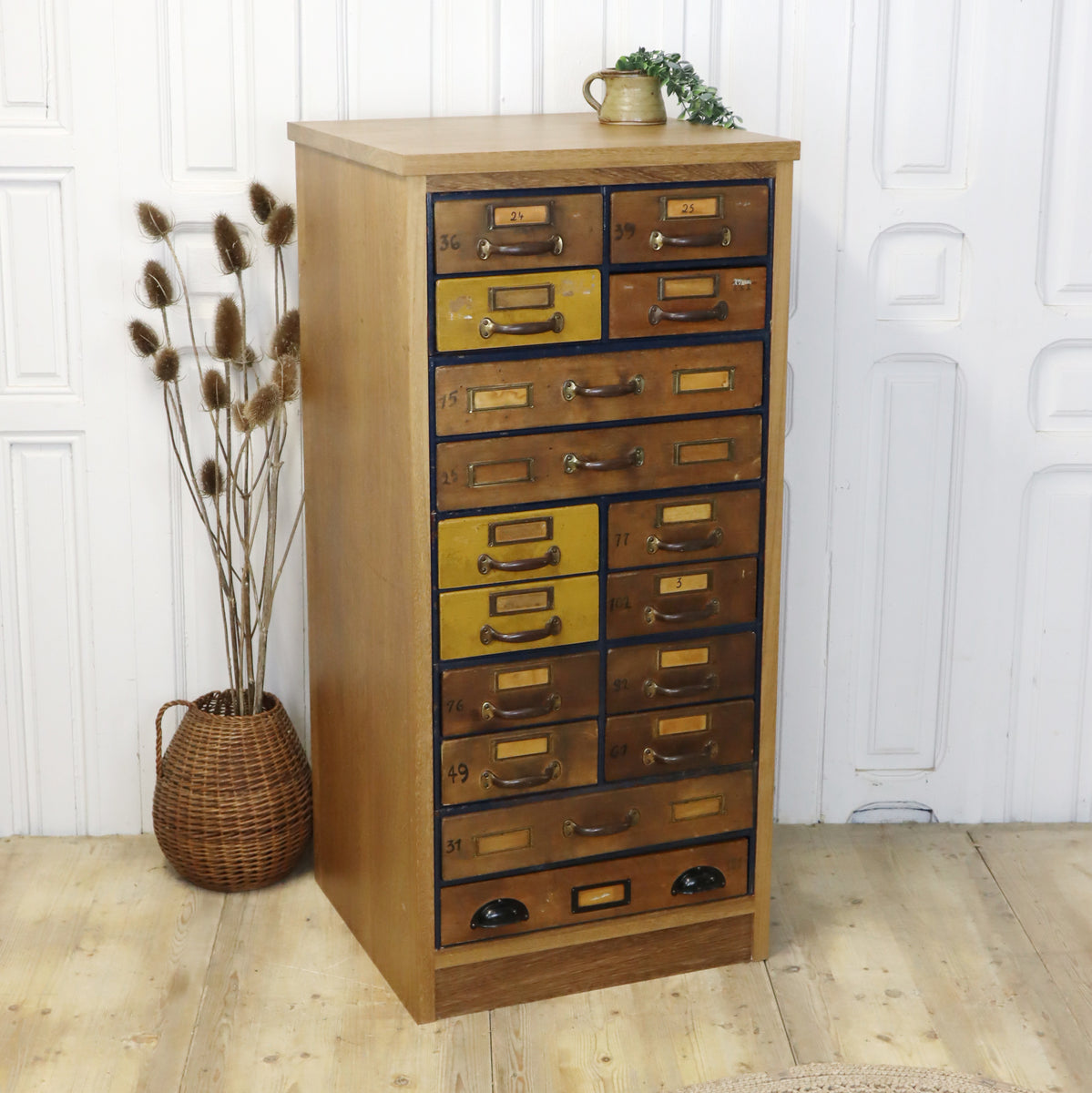 Vintage Multi Drawer Haberdashery Cabinet Drawers 0111i – Mustard Vintage