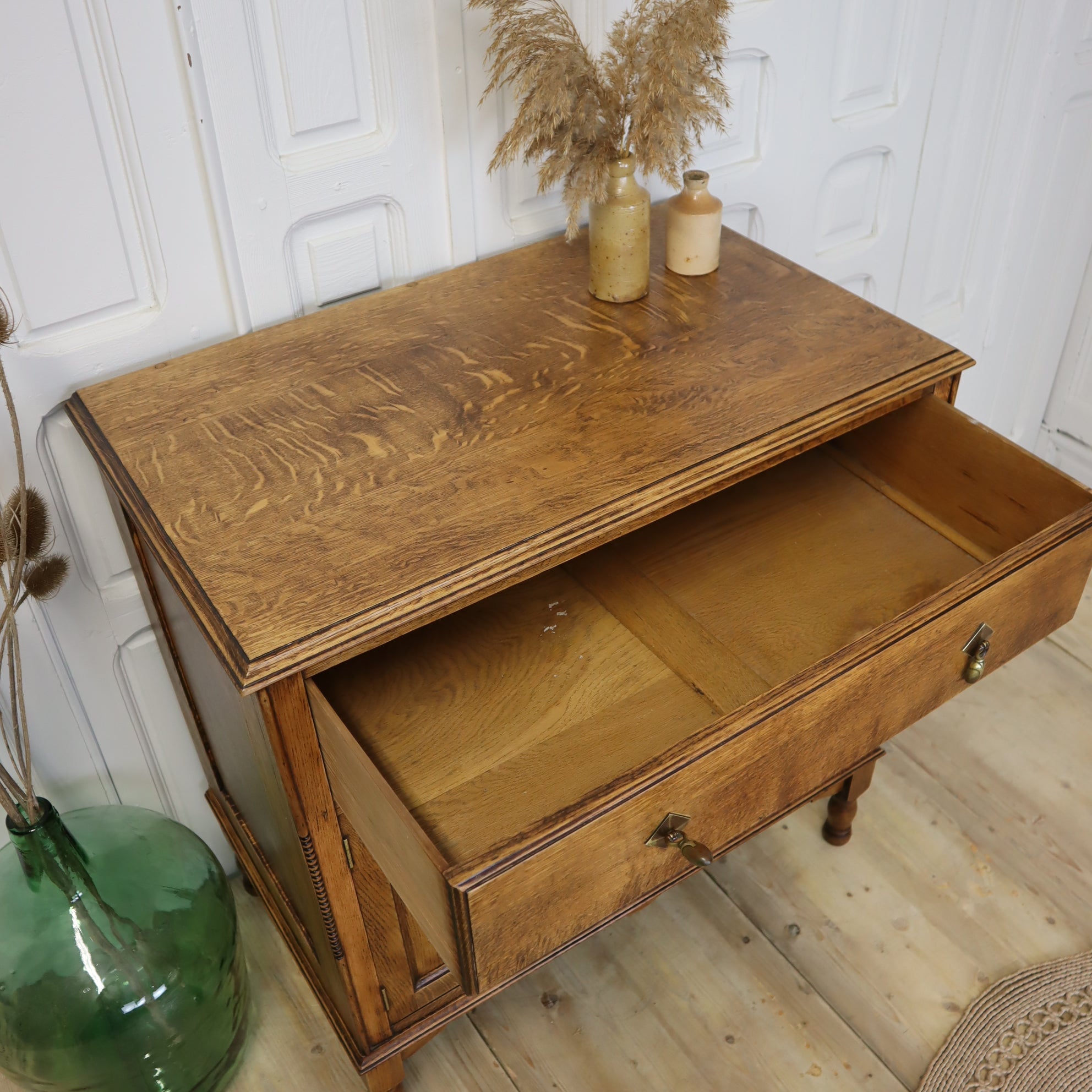 Vintage Oak Rustic Cabinet Bathroom Vanity Unit 0907c – Mustard Vintage