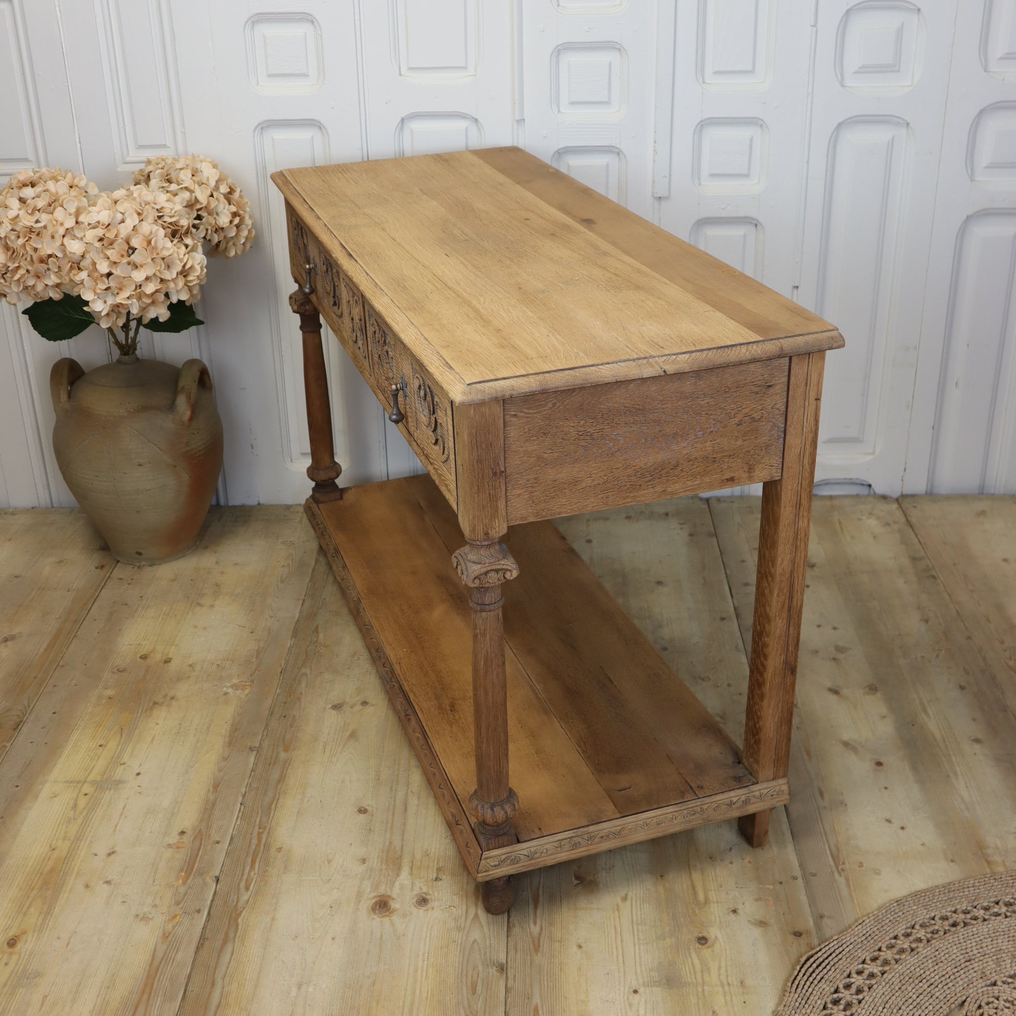 Vintage Oak Rustic Console Hallway Table 1801g – Mustard Vintage
