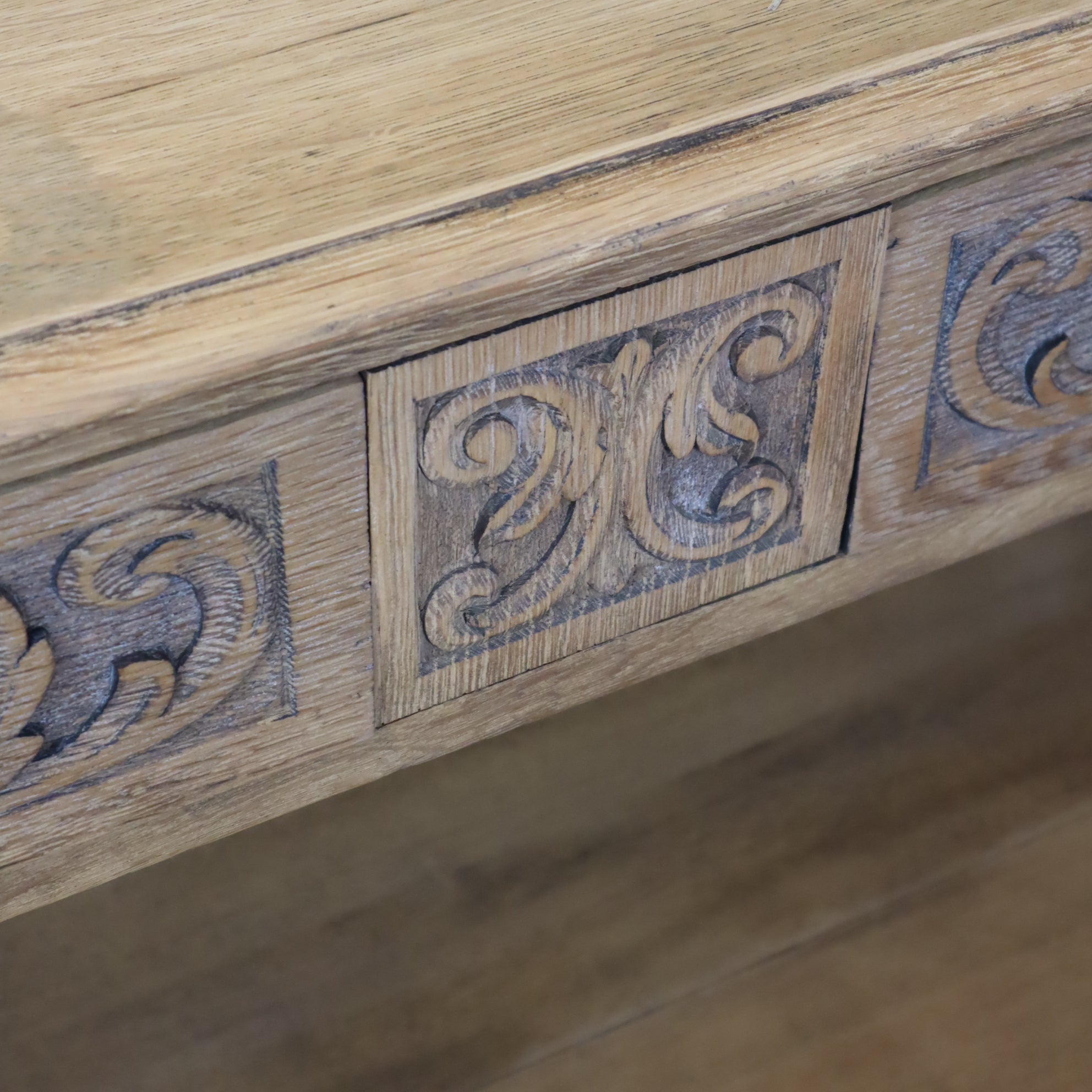 Vintage Oak Rustic Console Hallway Table 1801g – Mustard Vintage