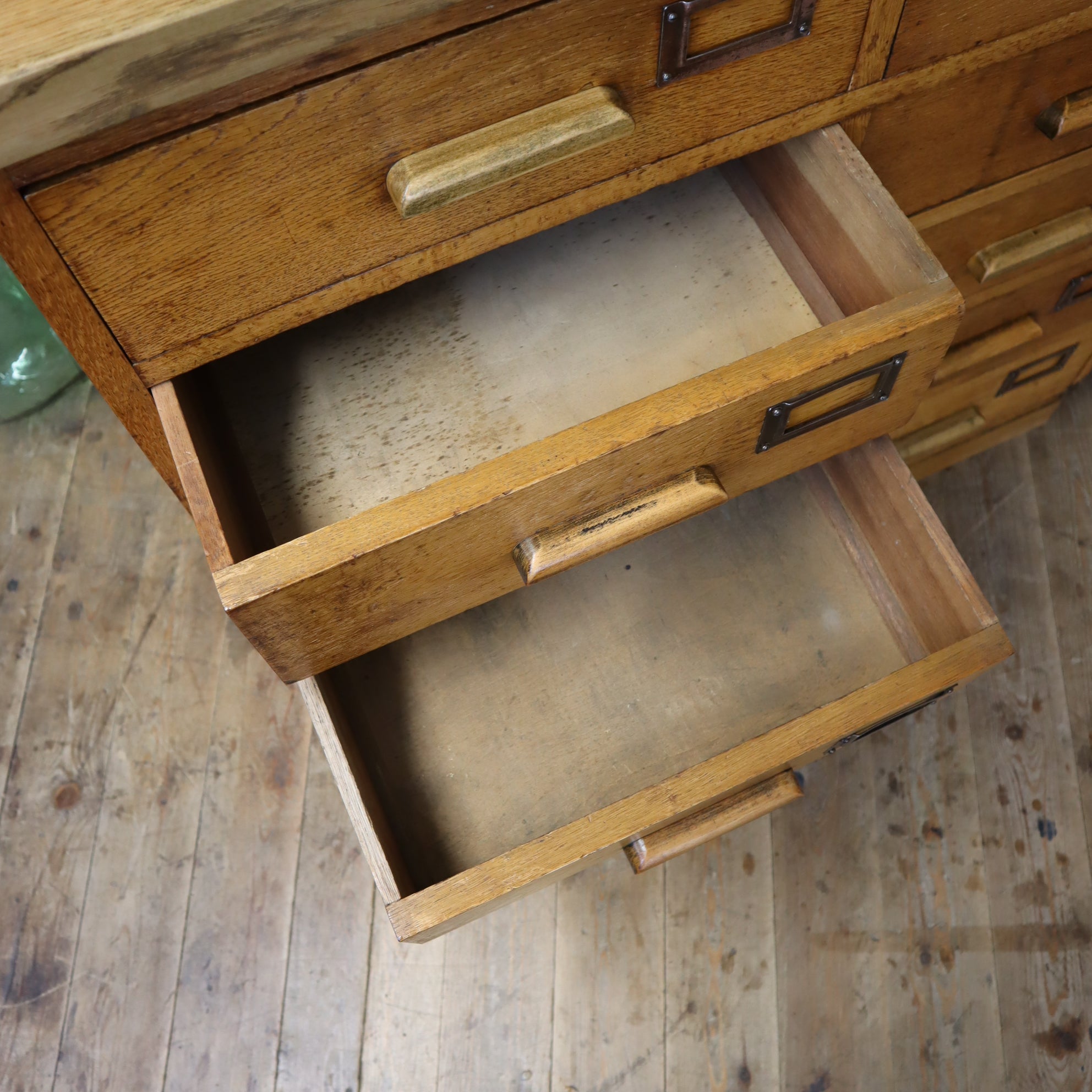 Vintage Rustic Oak School Drawers - 1708h – Mustard Vintage