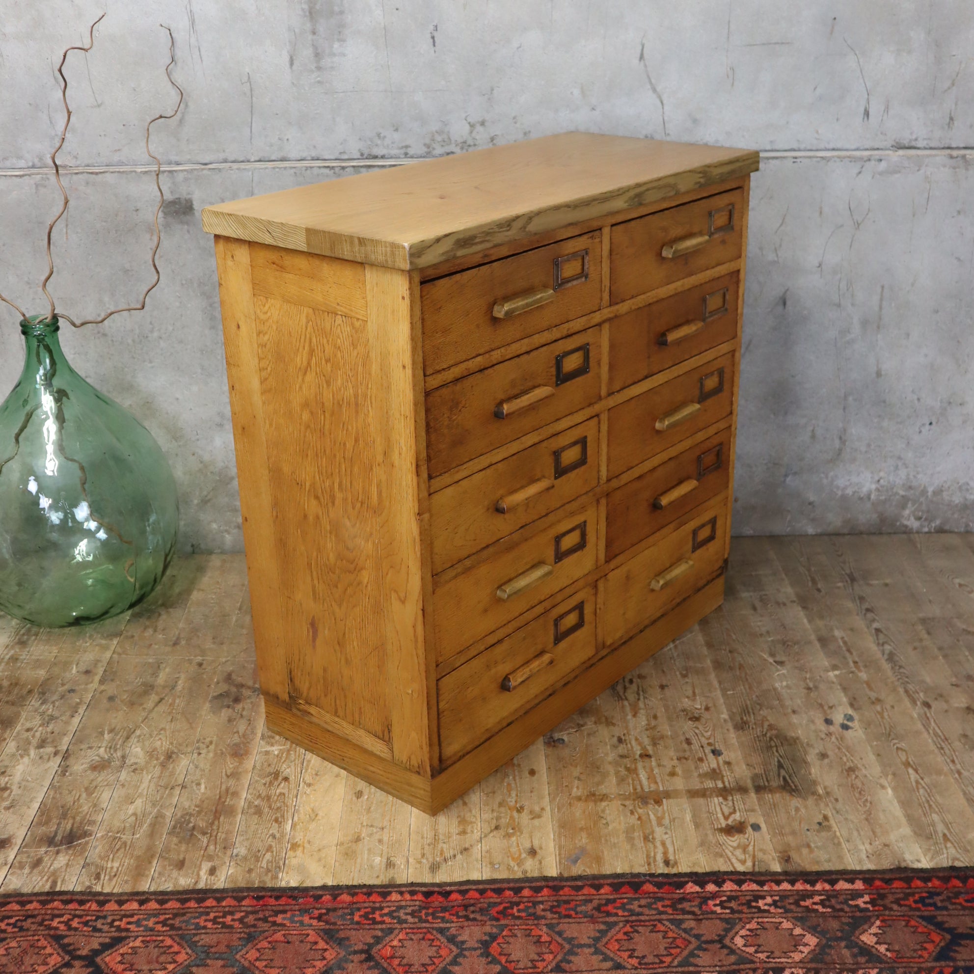 Vintage Rustic Oak School Drawers - 1708h – Mustard Vintage
