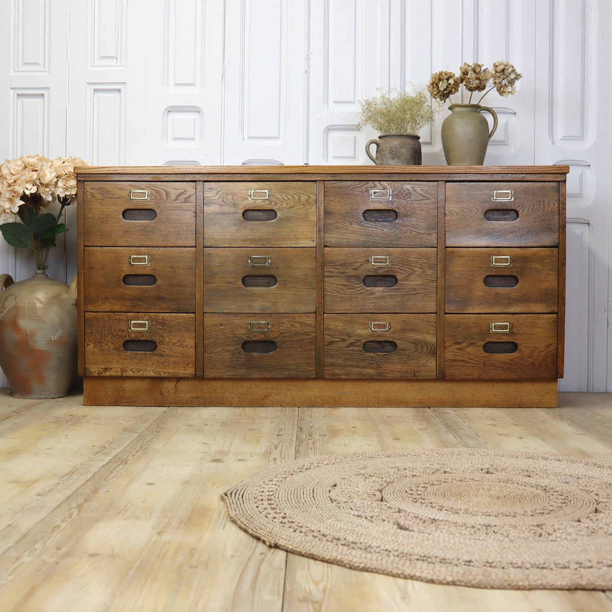 Vintage Oak Rustic Shop Counter Apothecary Drawers 2709d – Mustard Vintage