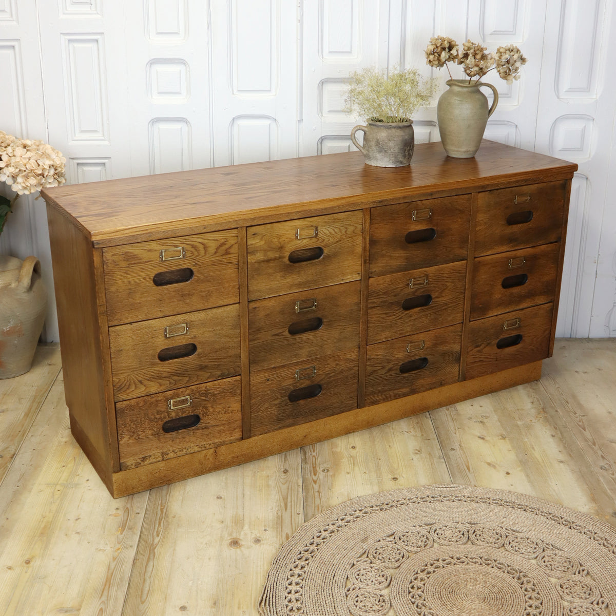 Vintage Oak Rustic Shop Counter Apothecary Drawers 2709d – Mustard Vintage