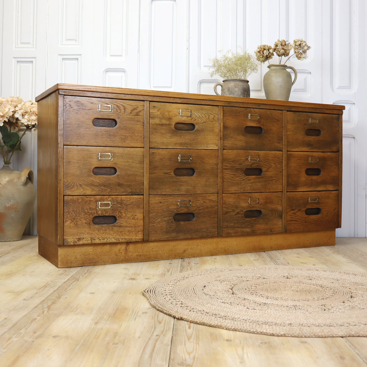 Vintage Oak Rustic Shop Counter Apothecary Drawers 2709d – Mustard Vintage