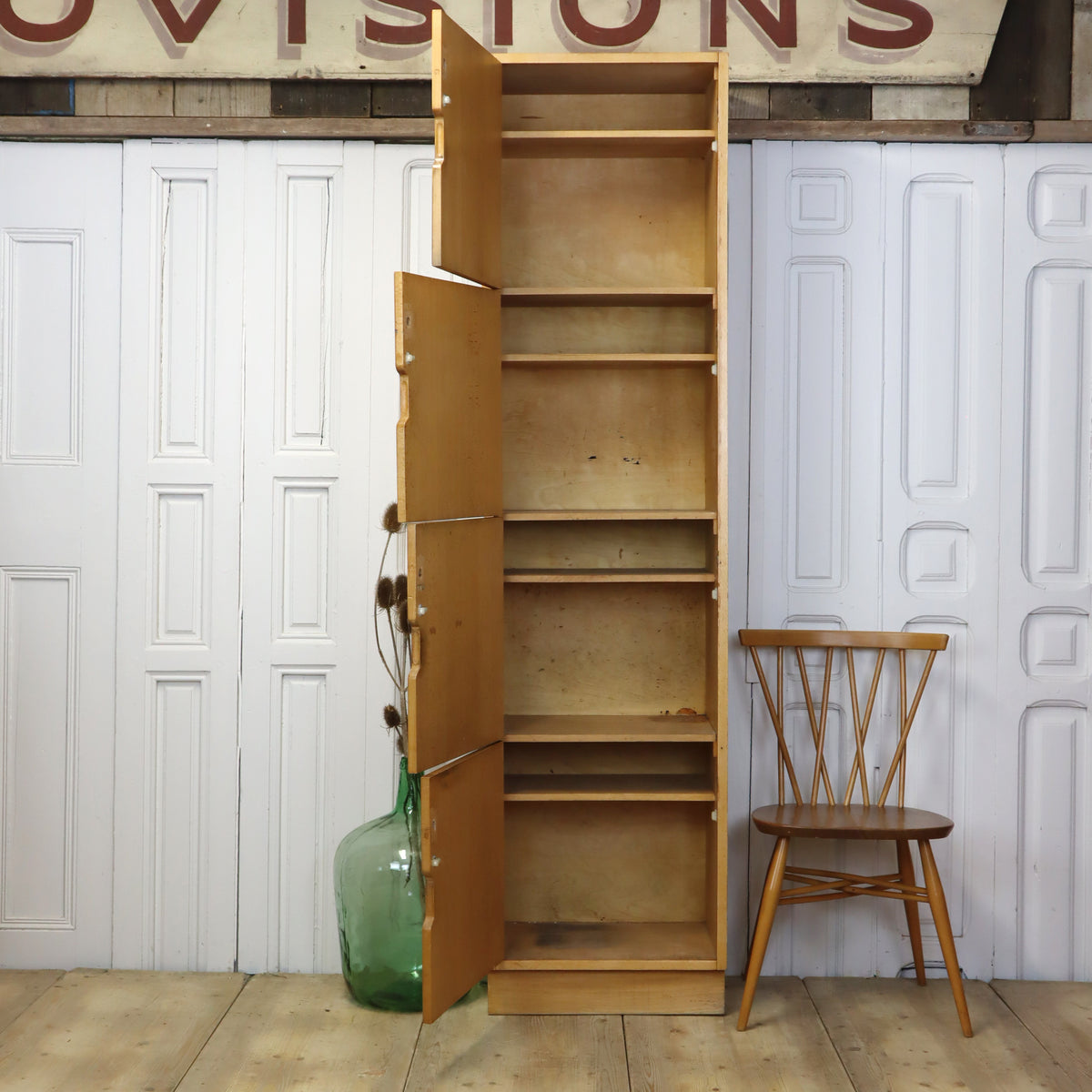 Vintage Tall School Wooden Lockers 2205b – Mustard Vintage