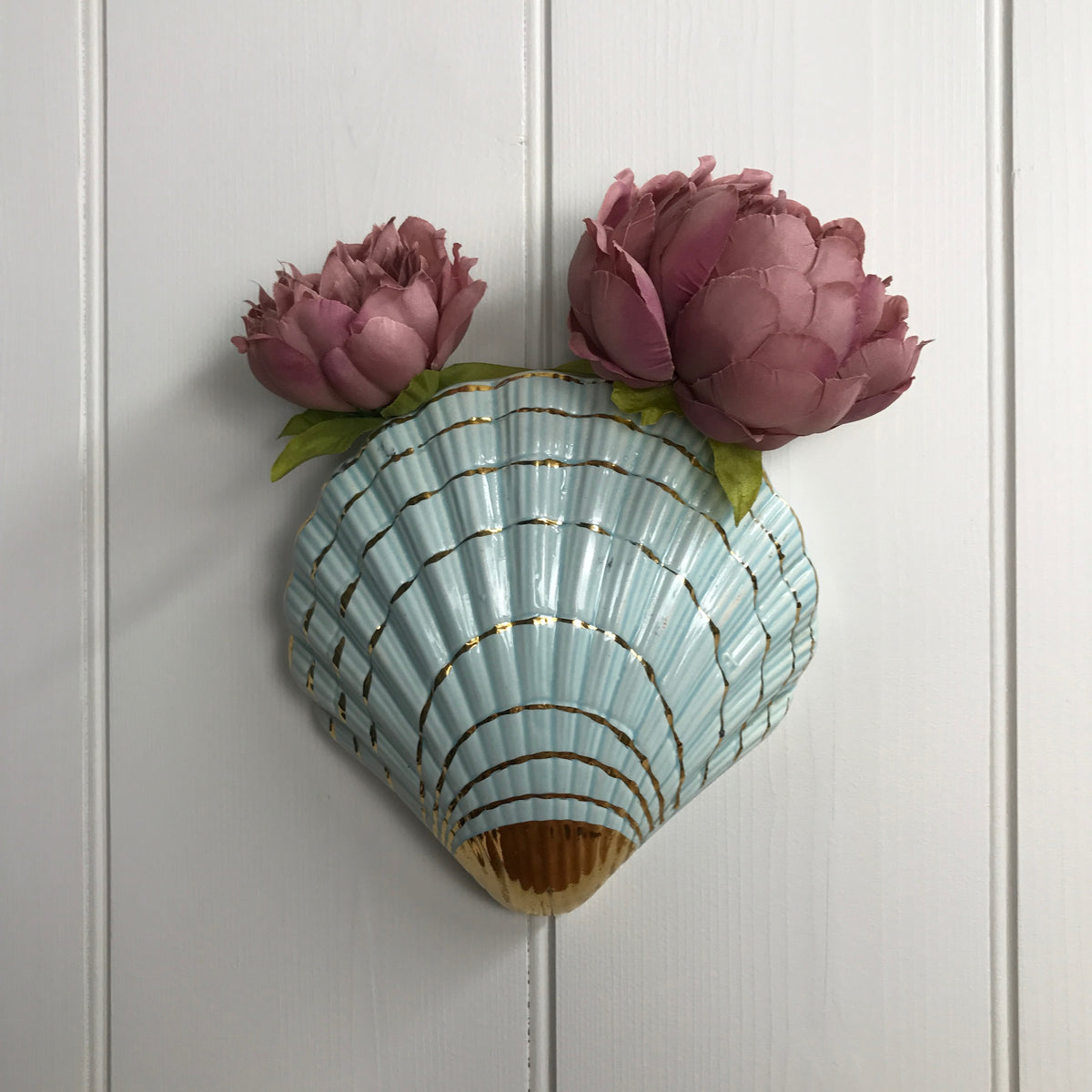 Mid Century Shell Wall Vase #A1 – Mustard Vintage