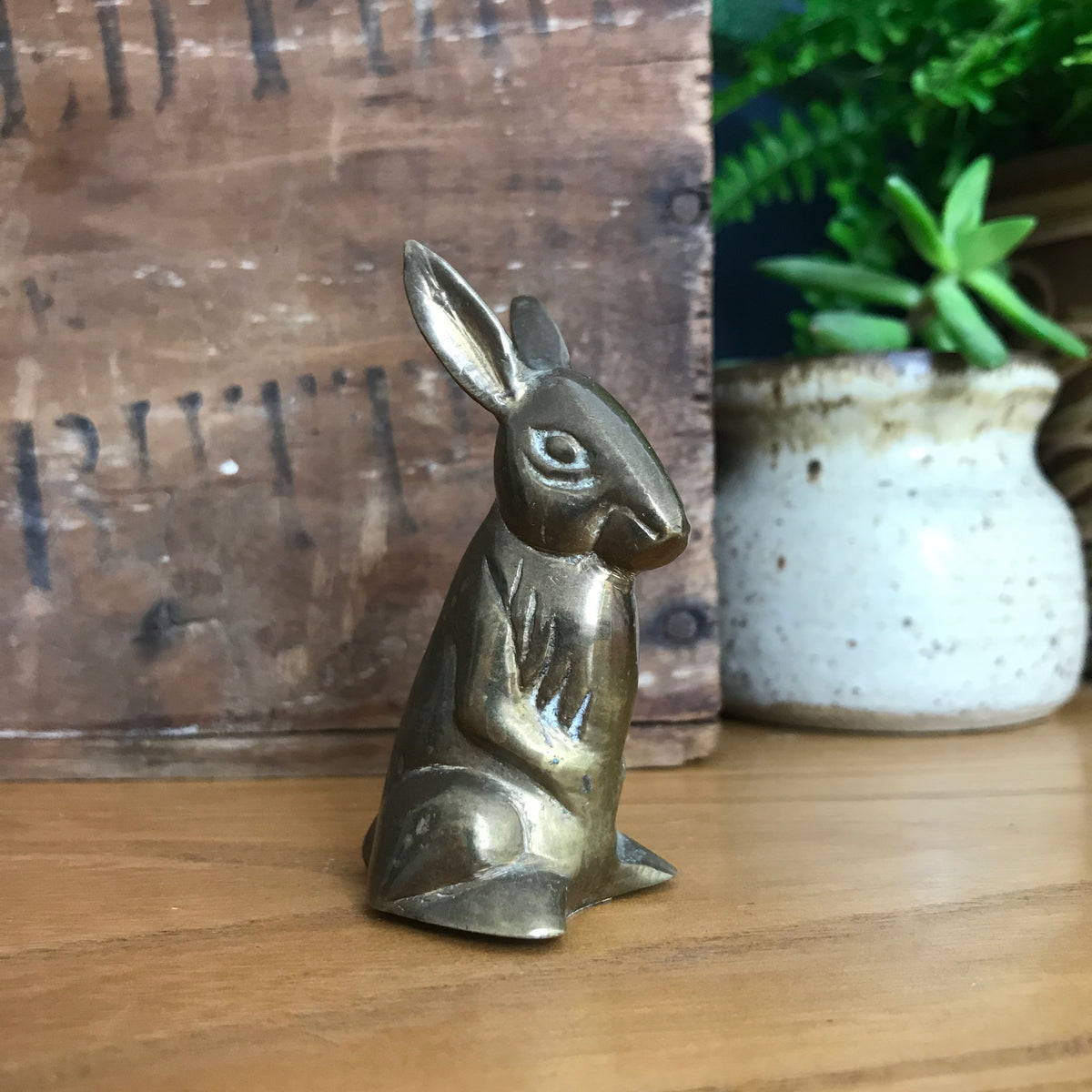 Pair of Mid Century Brass Rabbits – Mustard Vintage