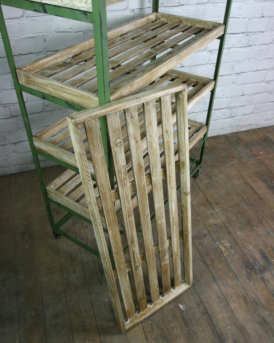Vintage Industrial factory shoe rack/trolley – Mustard Vintage